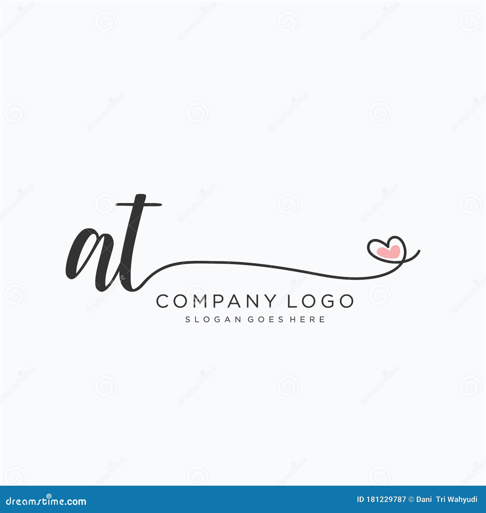 At Initial Handwriting Logo Design Stock Vector - Illustration of ...