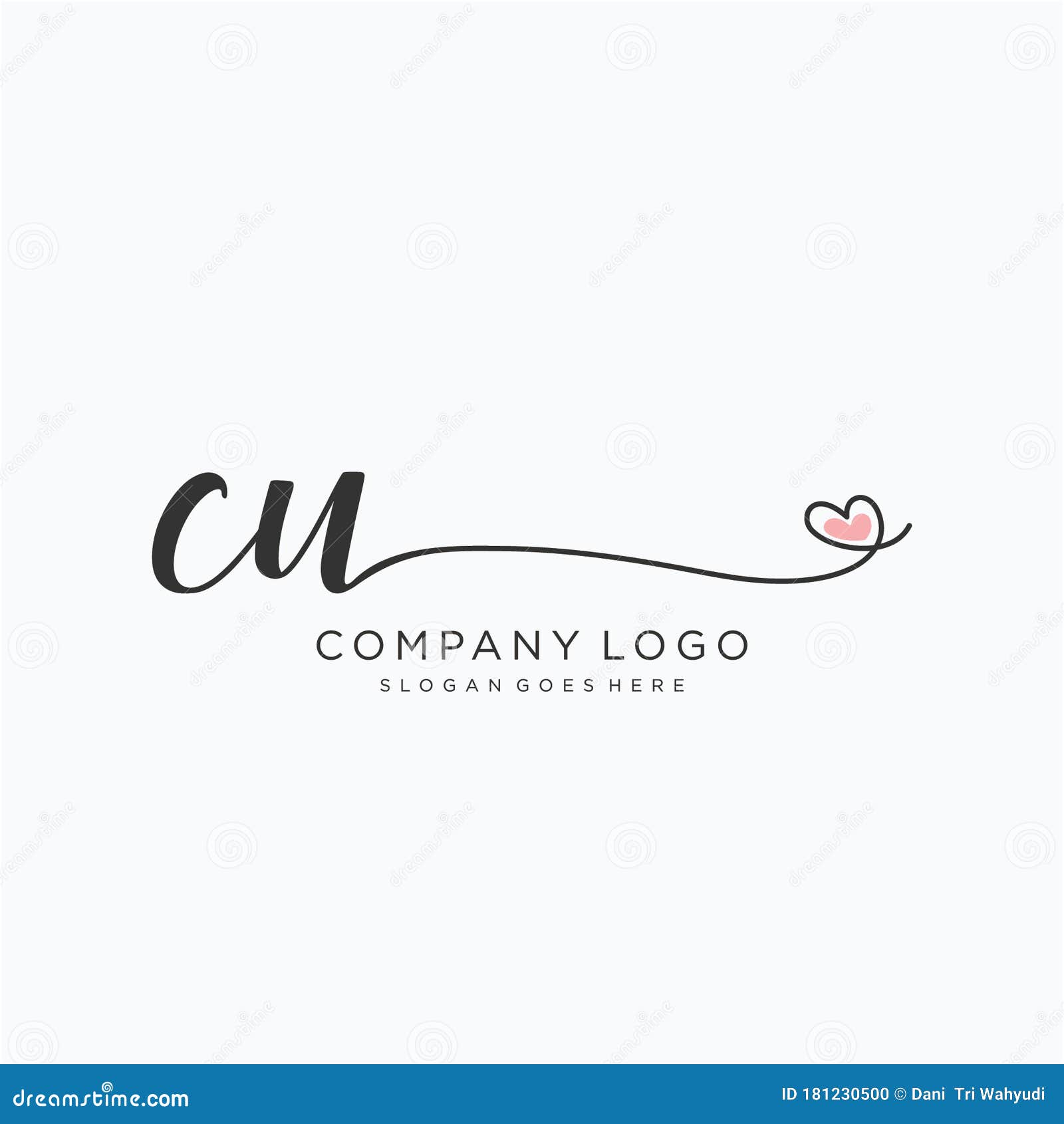 CU Initial Handwriting Logo Design Stock Vector - Illustration of ...