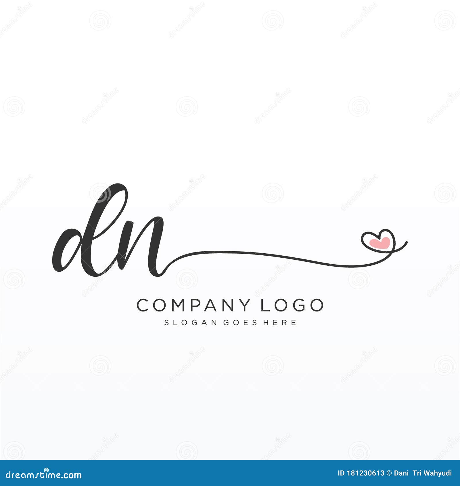 DN Initial Handwriting Logo Design Stock Vector - Illustration of ...