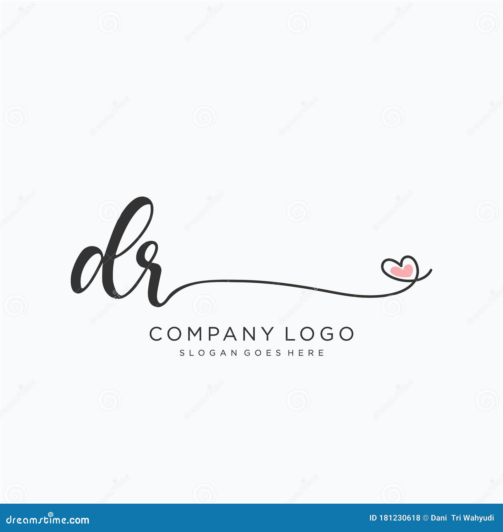 DR Initial Handwriting Logo Design Stock Vector - Illustration of font ...