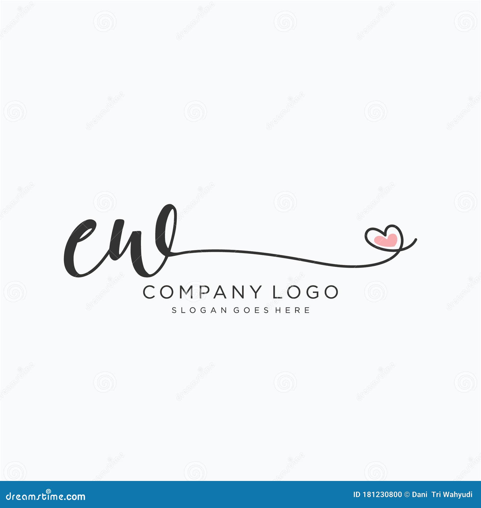 EW Initial Handwriting Logo Design Stock Vector - Illustration of ...