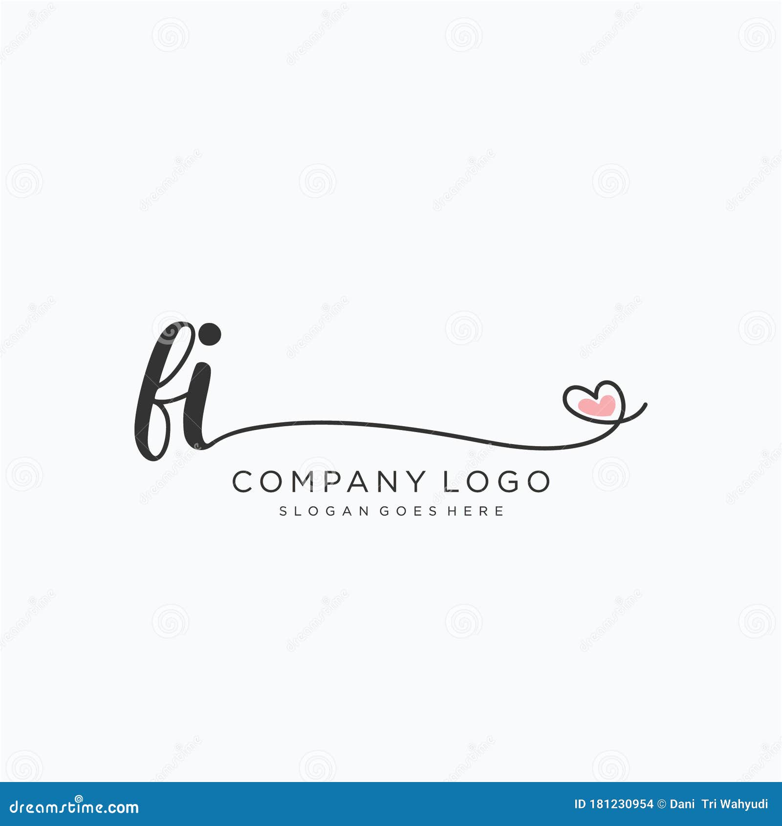 FI Initial Handwriting Logo Design Stock Vector - Illustration of ...