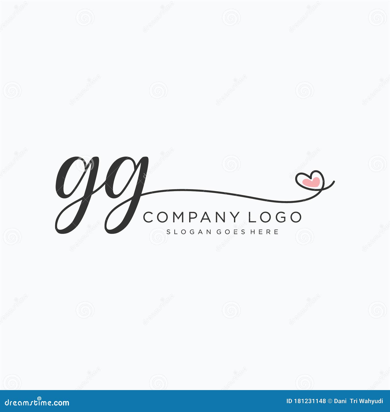 GG Initial Handwriting Logo Design Stock Vector - Illustration of ...