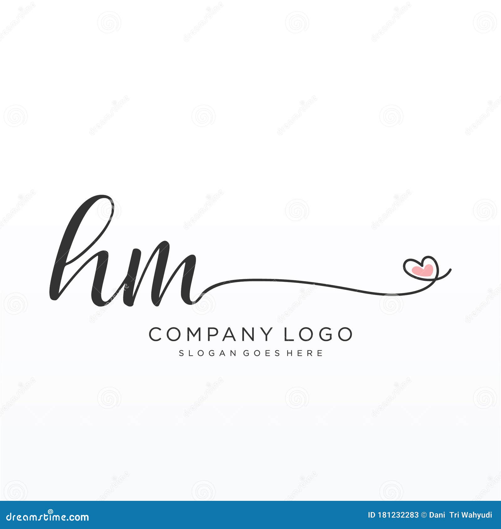 HM Initial Handwriting Logo Design Stock Vector - Illustration of ...