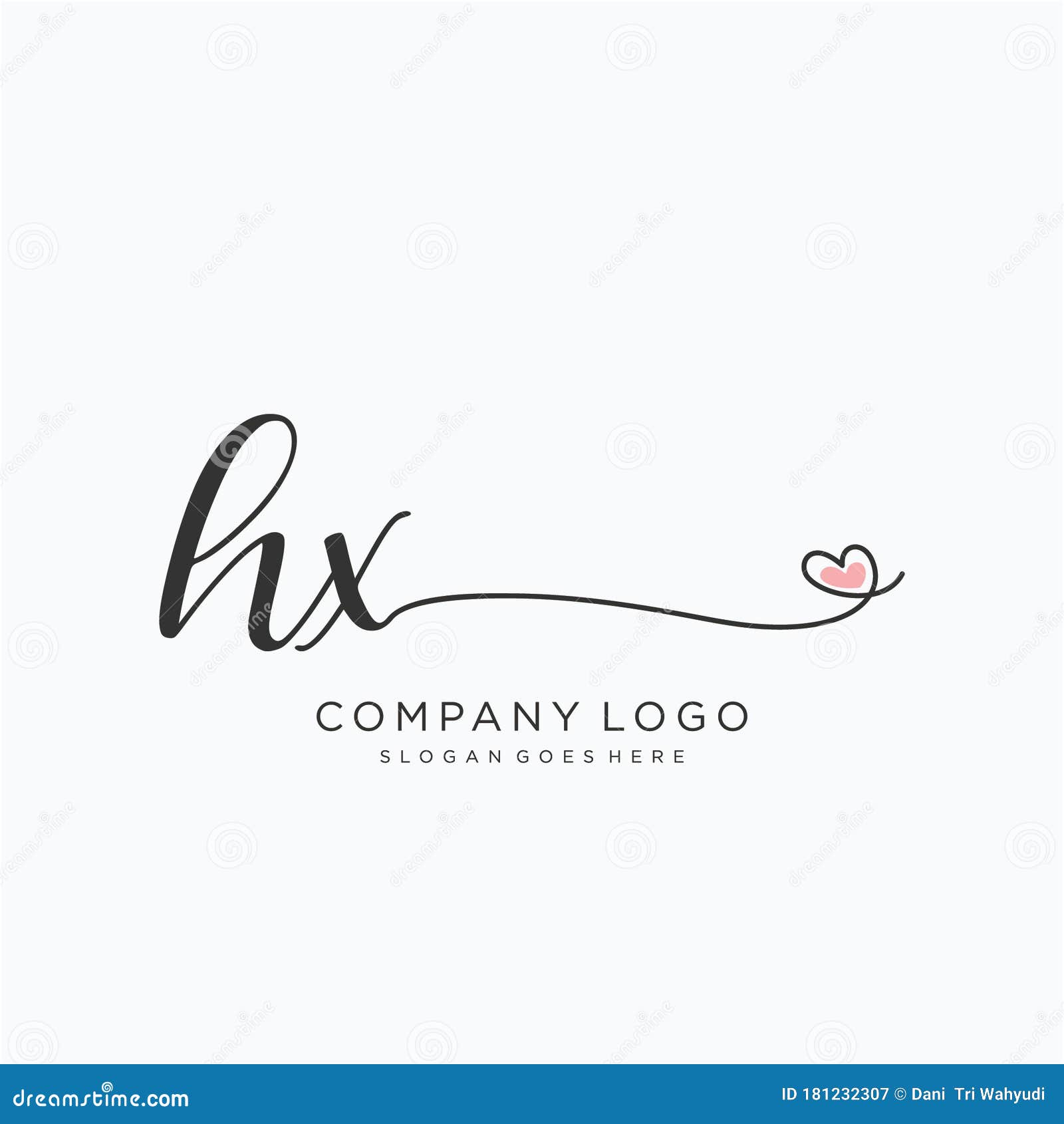 HX Initial Handwriting Logo Design Stock Vector - Illustration of ...