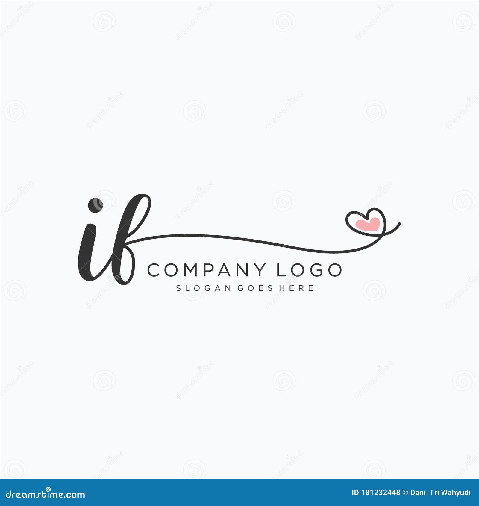 IF Initial Handwriting Logo Design Stock Vector - Illustration of ...