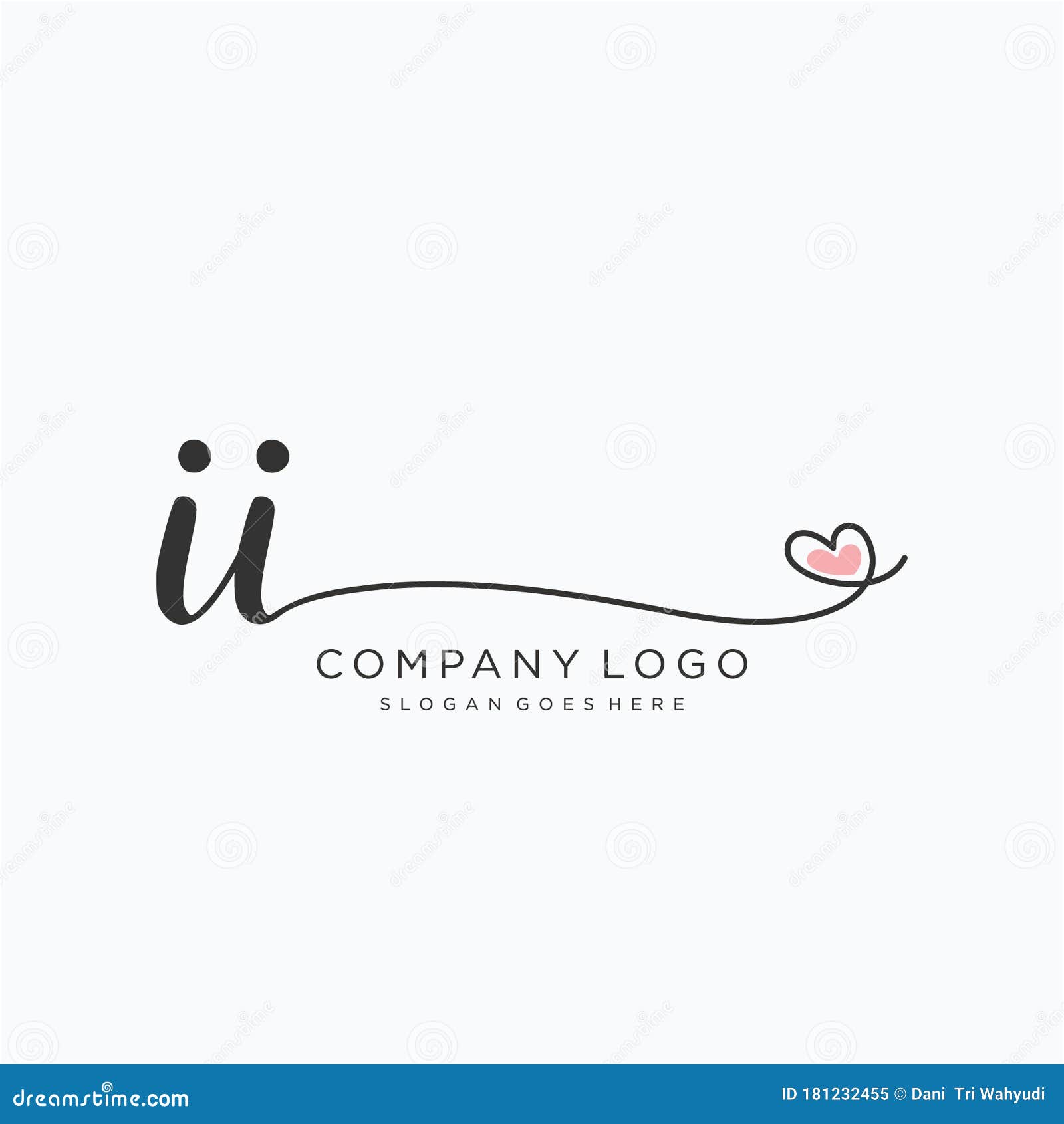 II Initial Handwriting Logo Design Stock Vector - Illustration of ...