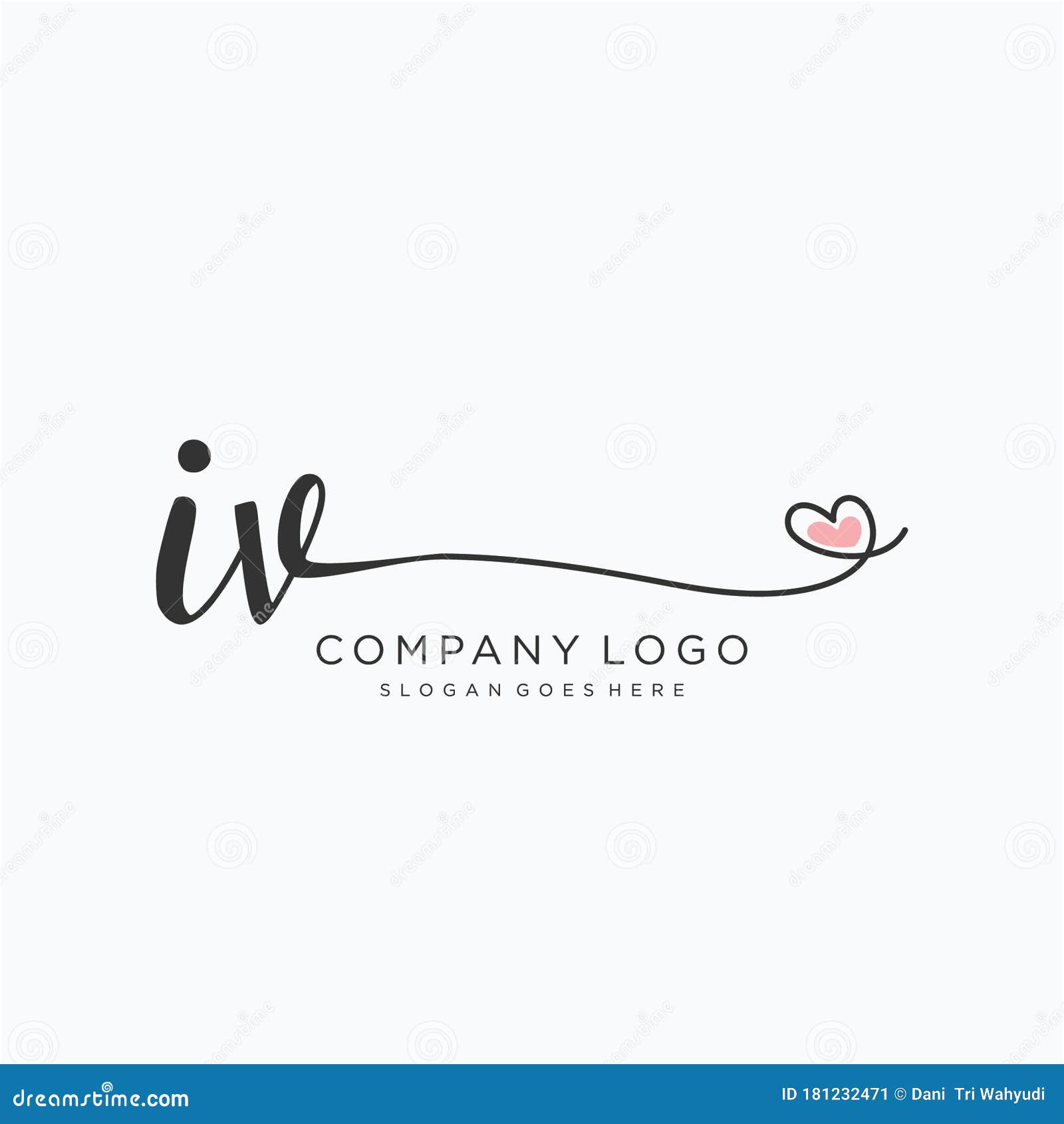 IV Initial Handwriting Logo Design Stock Vector - Illustration of icon ...