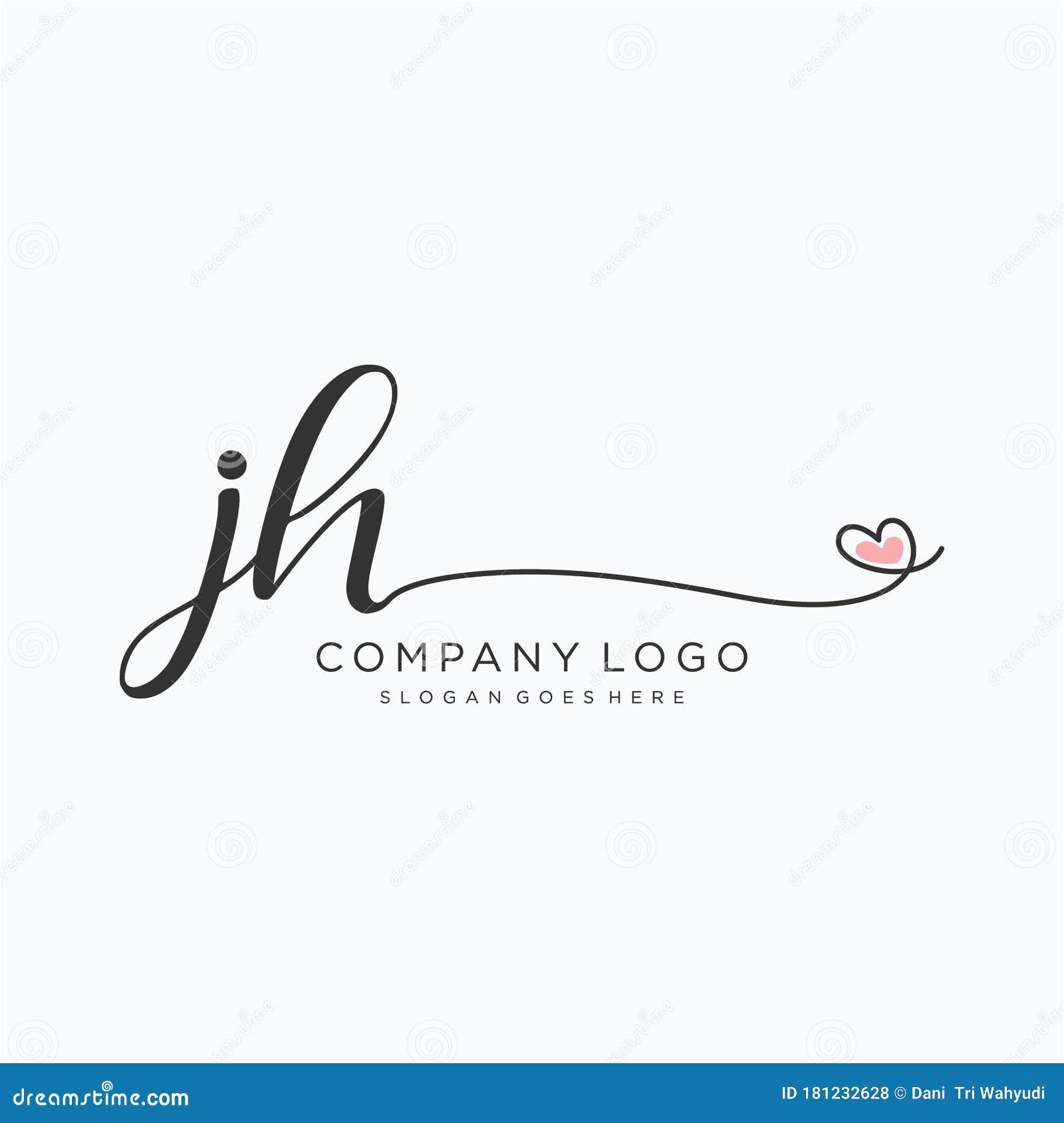 JH Initial Handwriting Logo Design Stock Vector - Illustration of ...