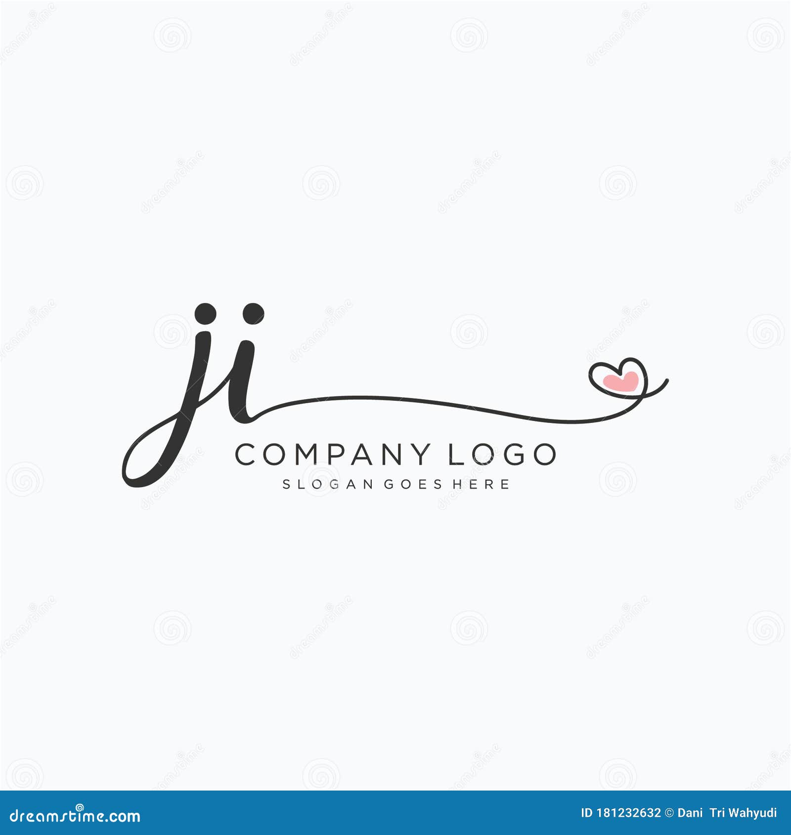 Ji Initial Handwriting Logo Design Stock Vector - Illustration of ...