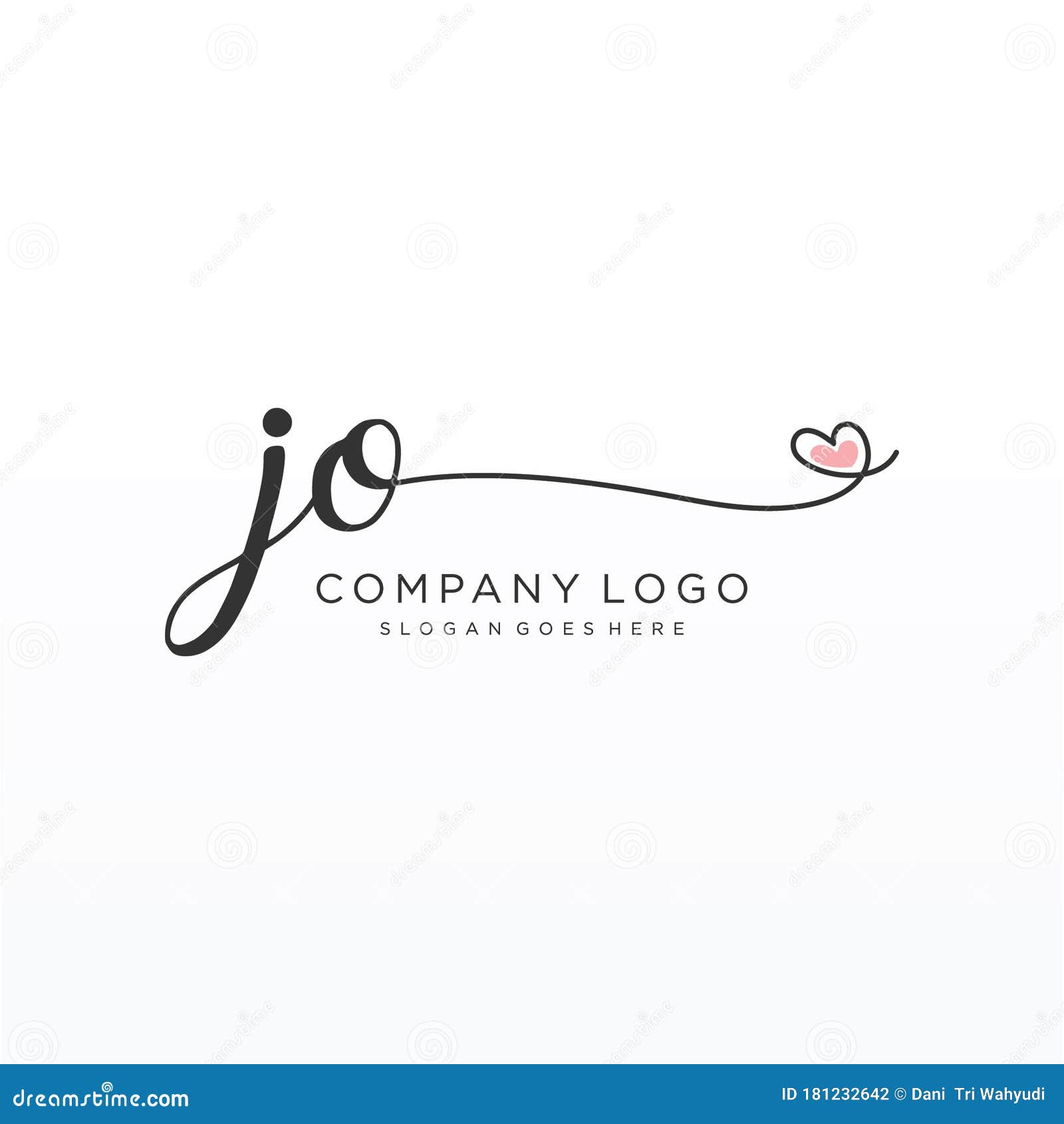Jo Initial Handwriting Logo Design Stock Vector - Illustration of font ...