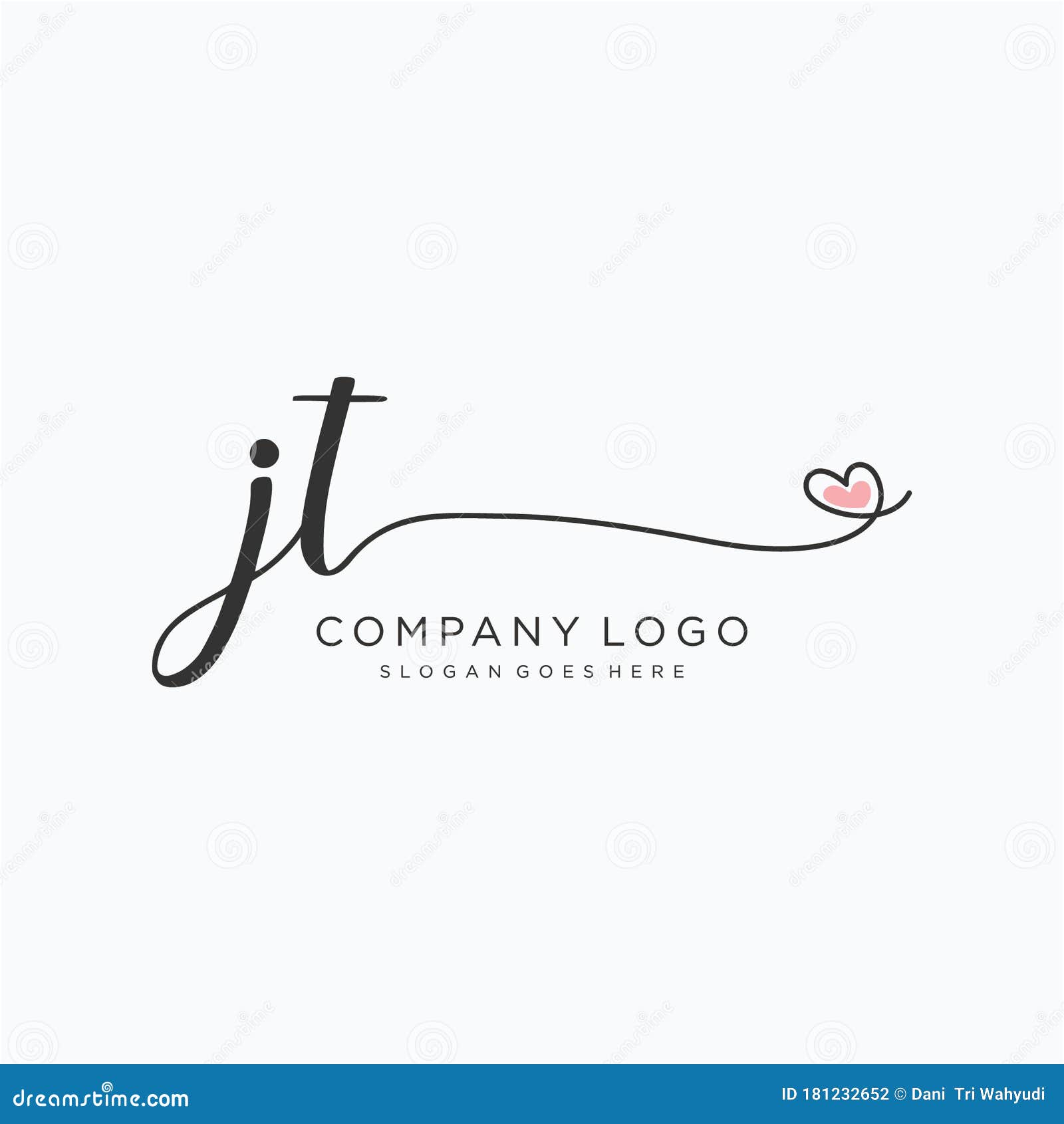 Jt Initial Handwriting Logo Design Stock Vector - Illustration of brush ...