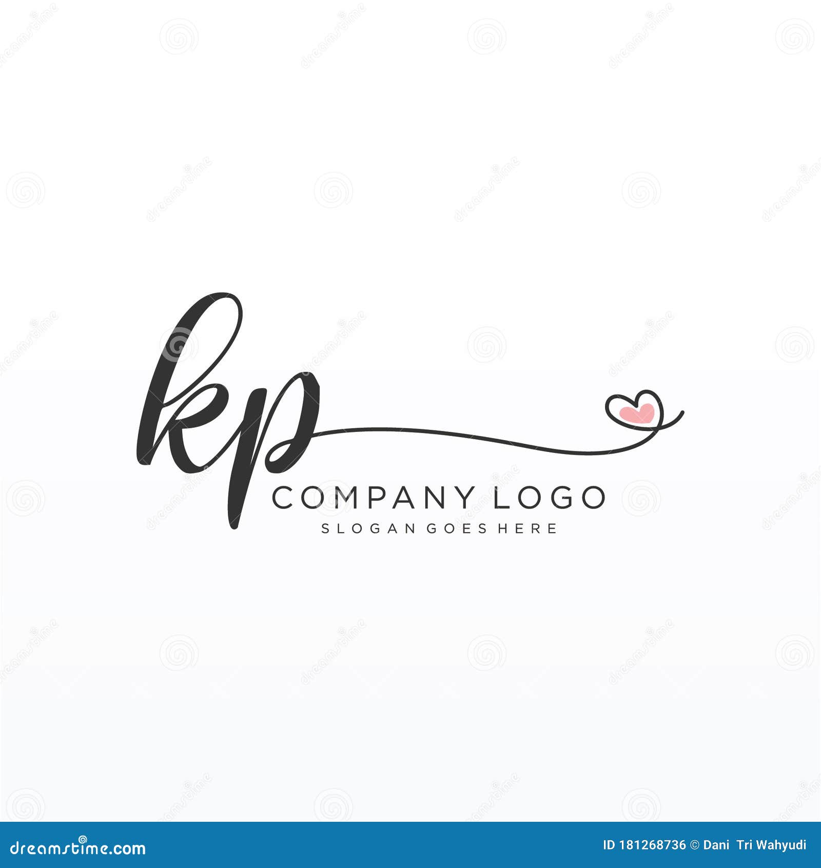 Kp Initial Handwriting Logo Design Stock Vector - Illustration of ...
