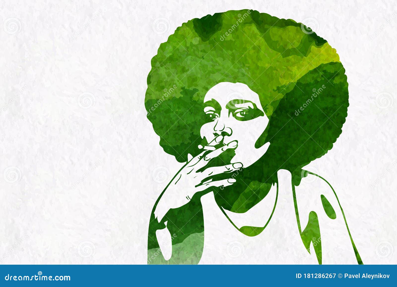 Smoker Cannabis Cute Girl. Vector Illustration Stock Vector ...