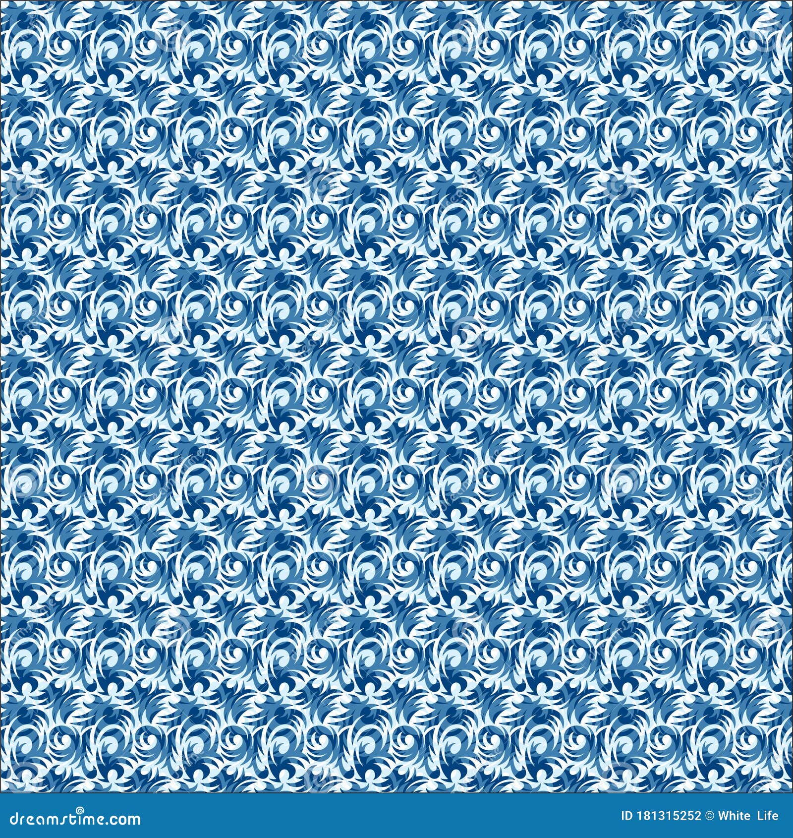 Textile Design Pattern in Blue Colors Stock Illustration - Illustration ...