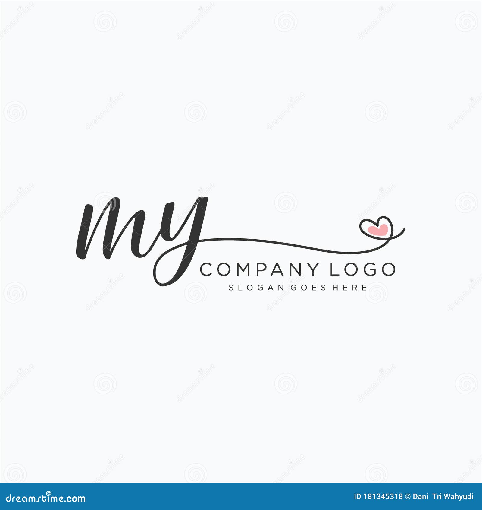 MY Initial Handwriting Logo Design Stock Vector - Illustration of ...