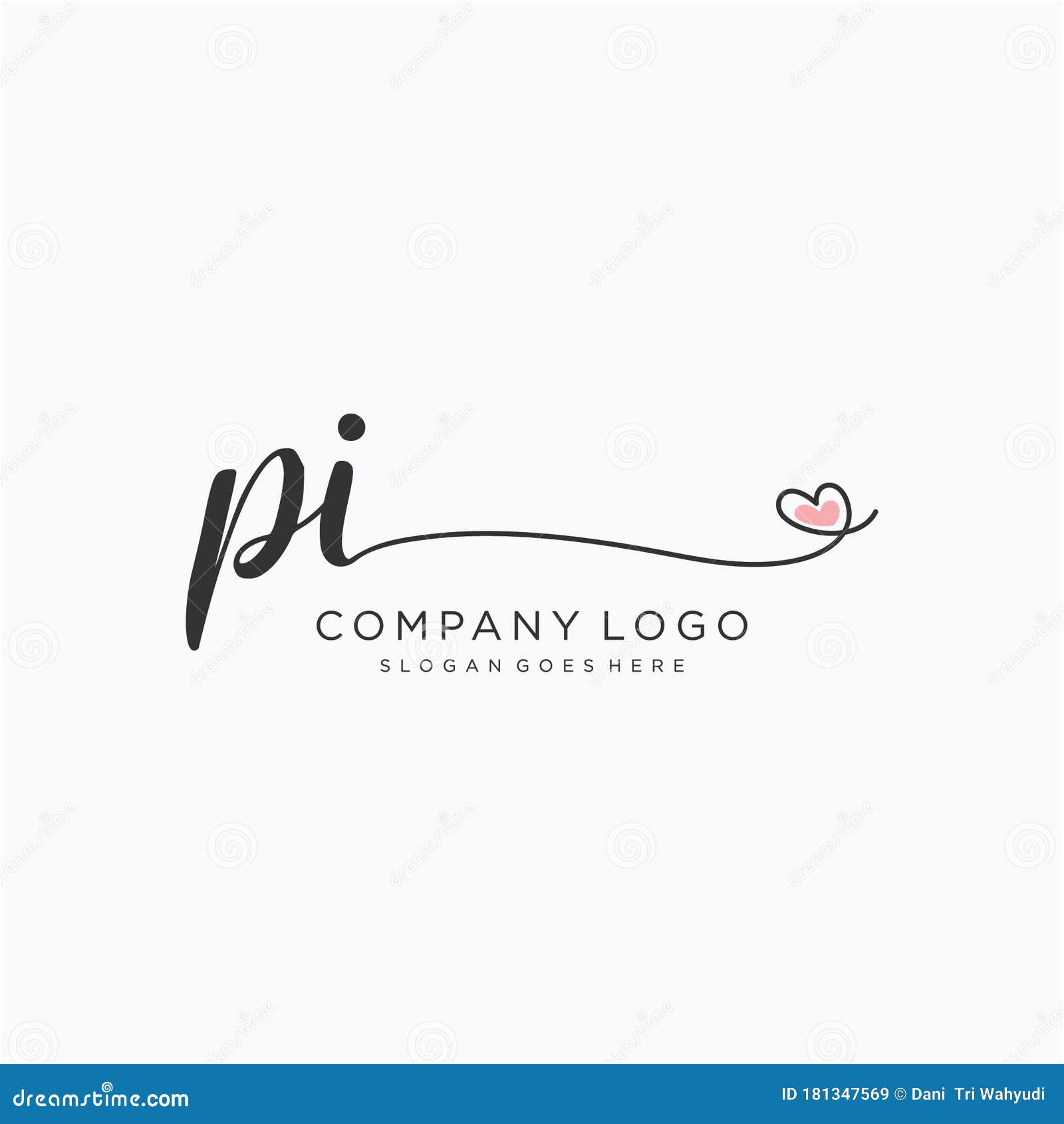 PI Initial Handwriting Logo Design Stock Vector - Illustration of ...