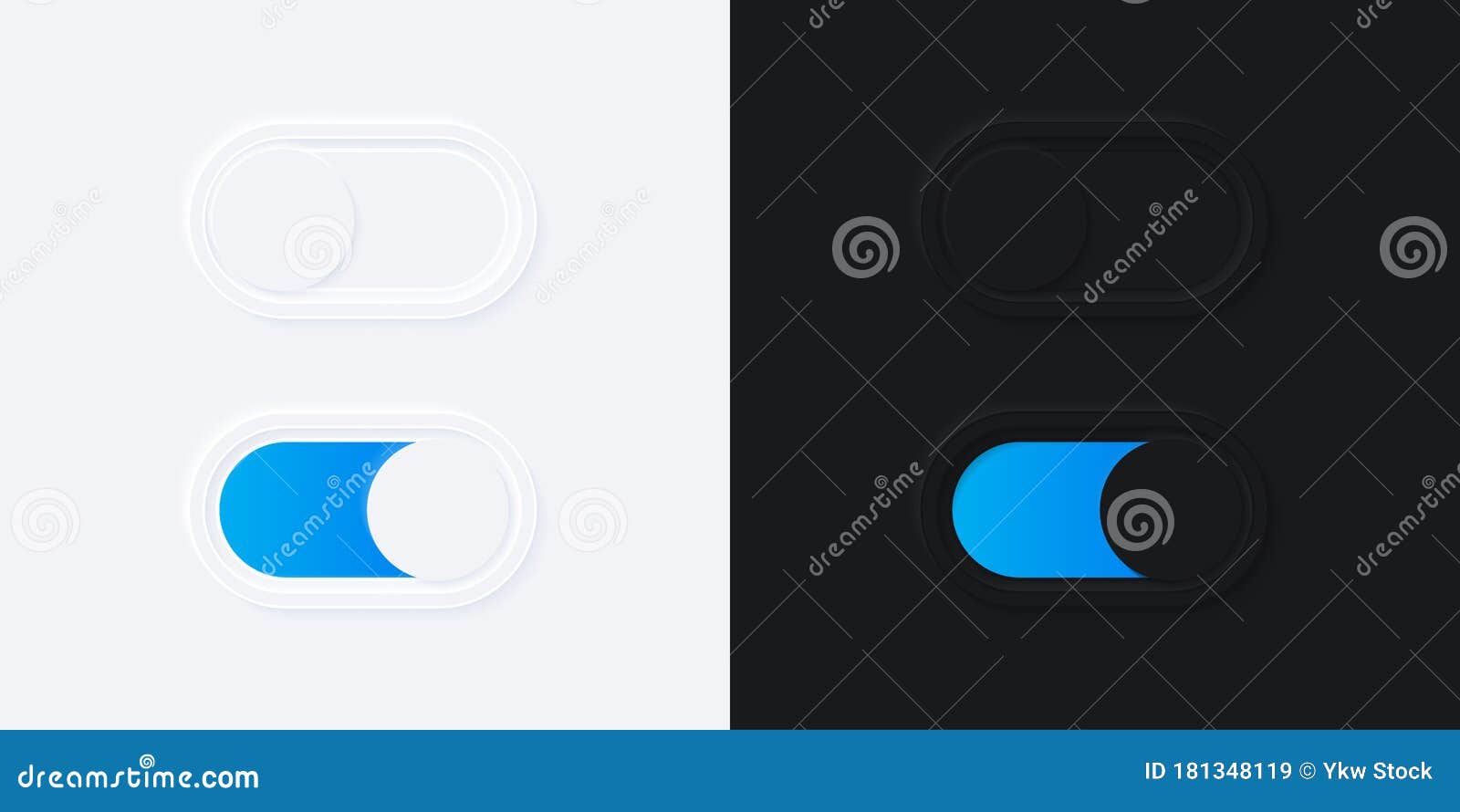 Neumorphism Switch Button Minimalist Design UI Apps Stock Vector ...
