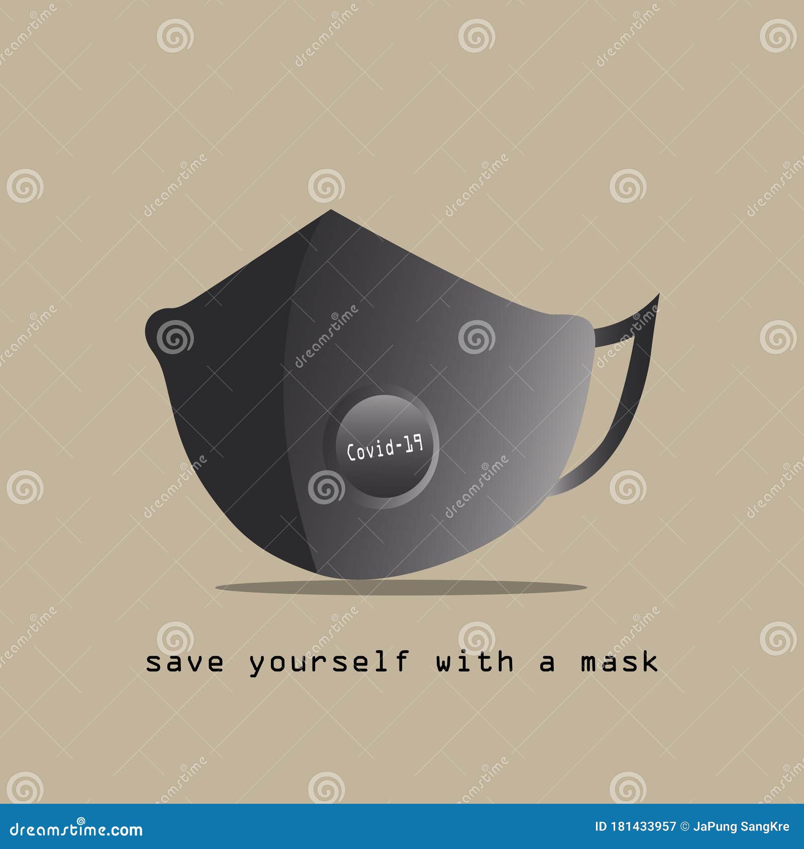 Covid-19 Vector Mask. Save Yourself with a Mask Stock Vector ...