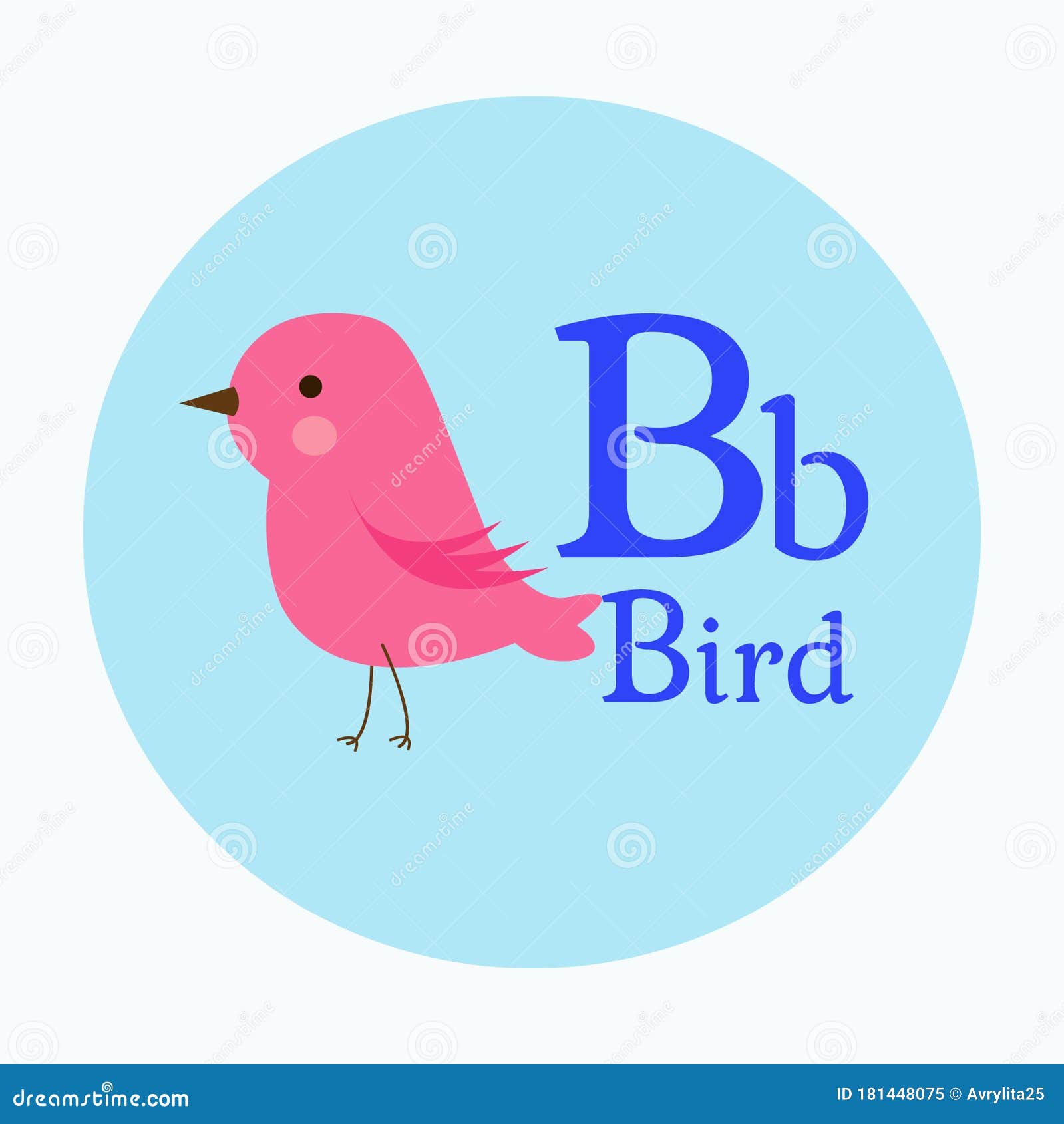 Animal Cartoon Alphabet B Bird Vector. Stock Vector - Illustration of ...