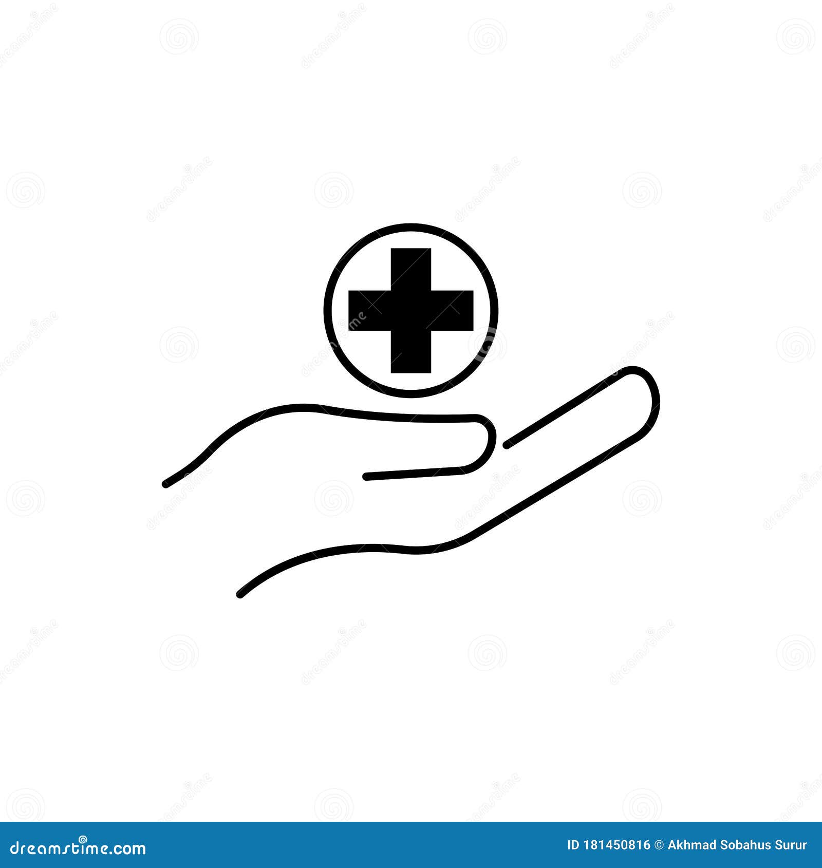 Hand and Medical Line Icon. Design Template Stock Vector - Illustration ...