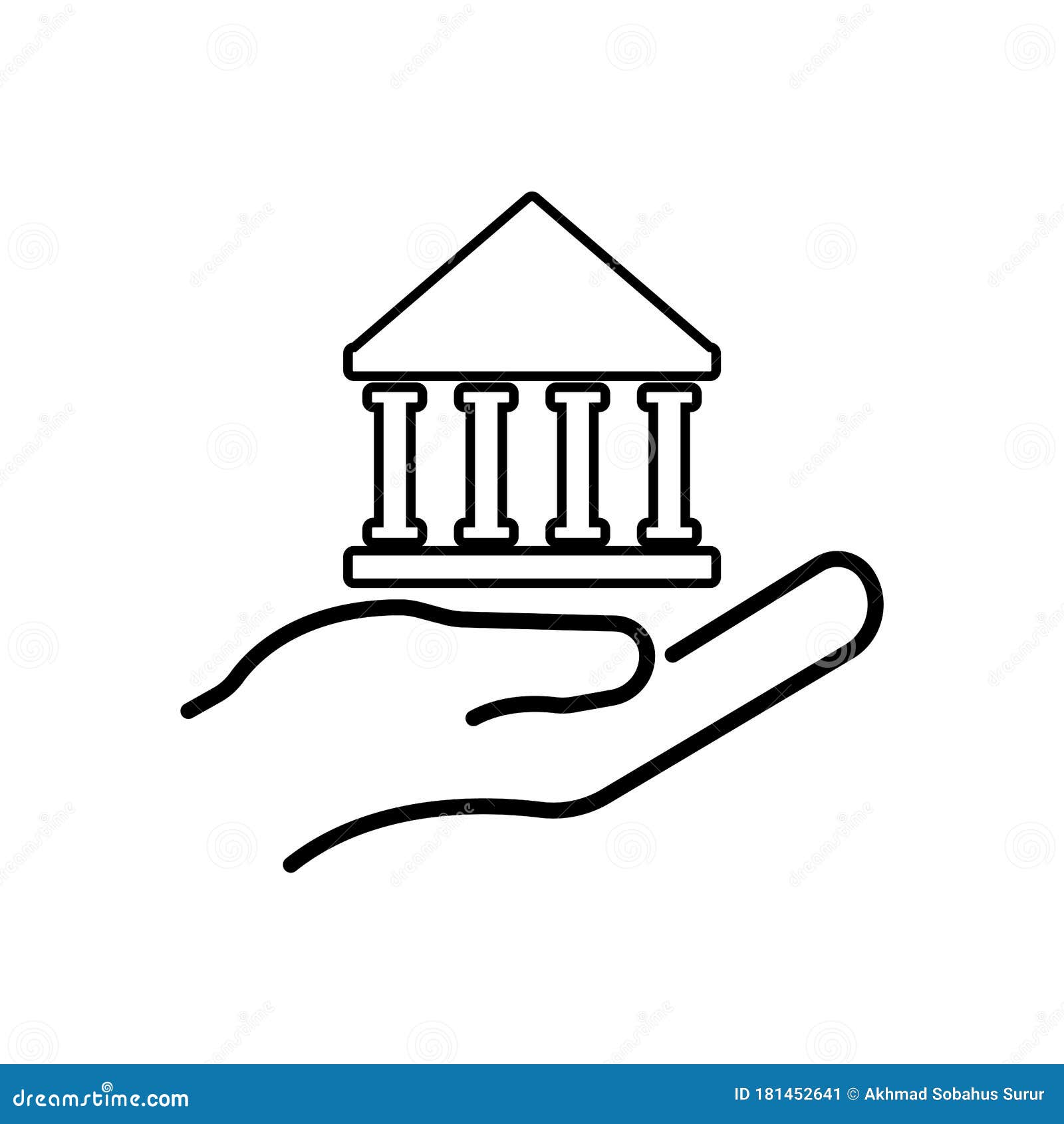 Bank and Hand Symbol Template Vector Stock Vector - Illustration of ...