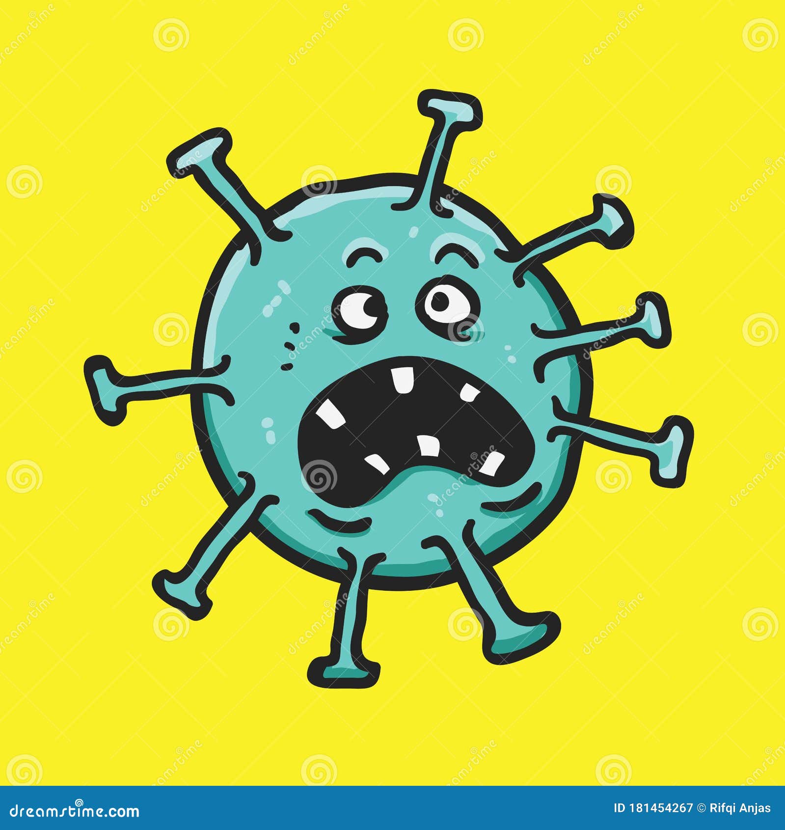 Cute Vector Cartoon Virus Design Stock Vector - Illustration of ...