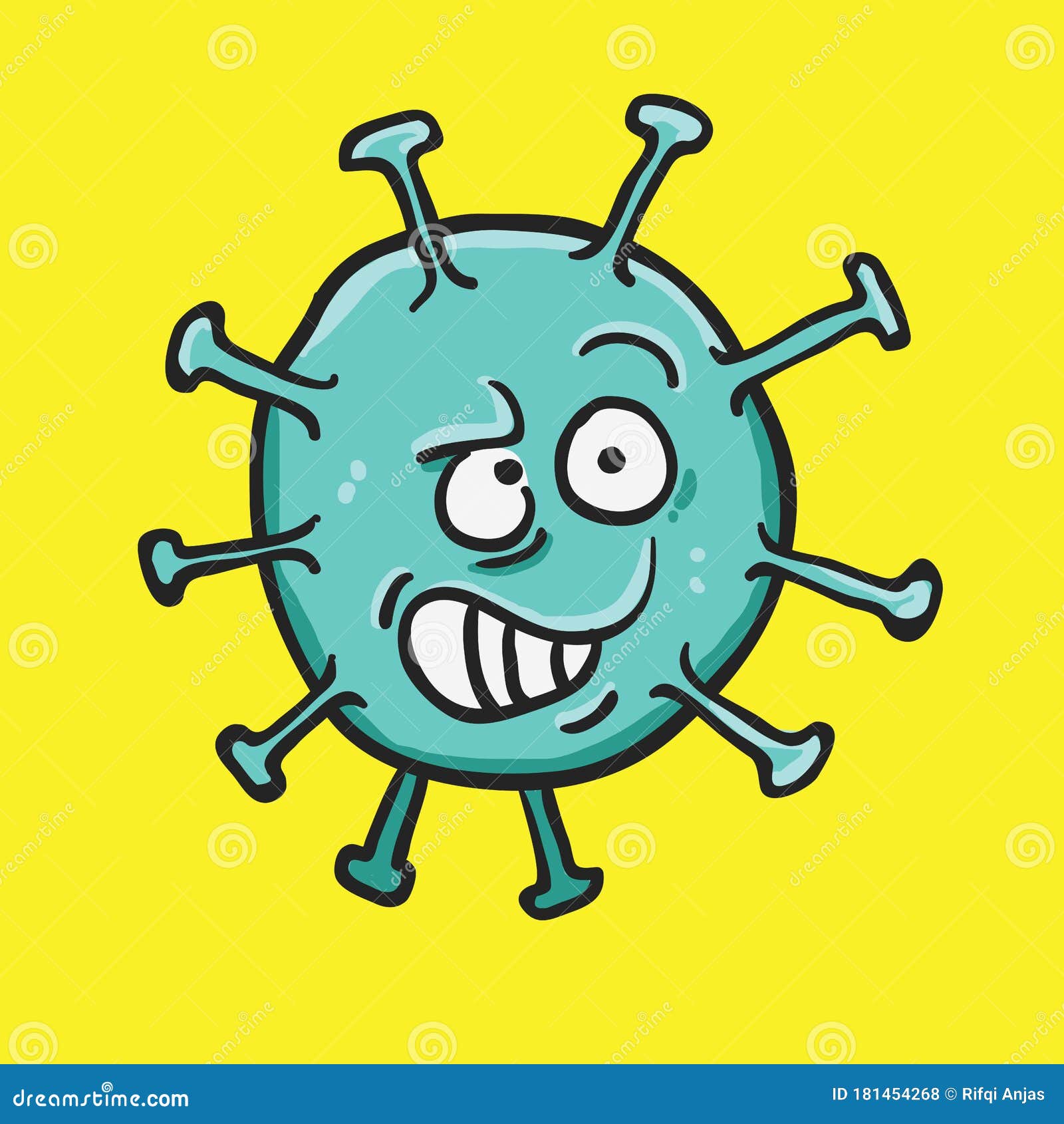 Cute Vector Cartoon Virus Design Stock Vector - Illustration of ...