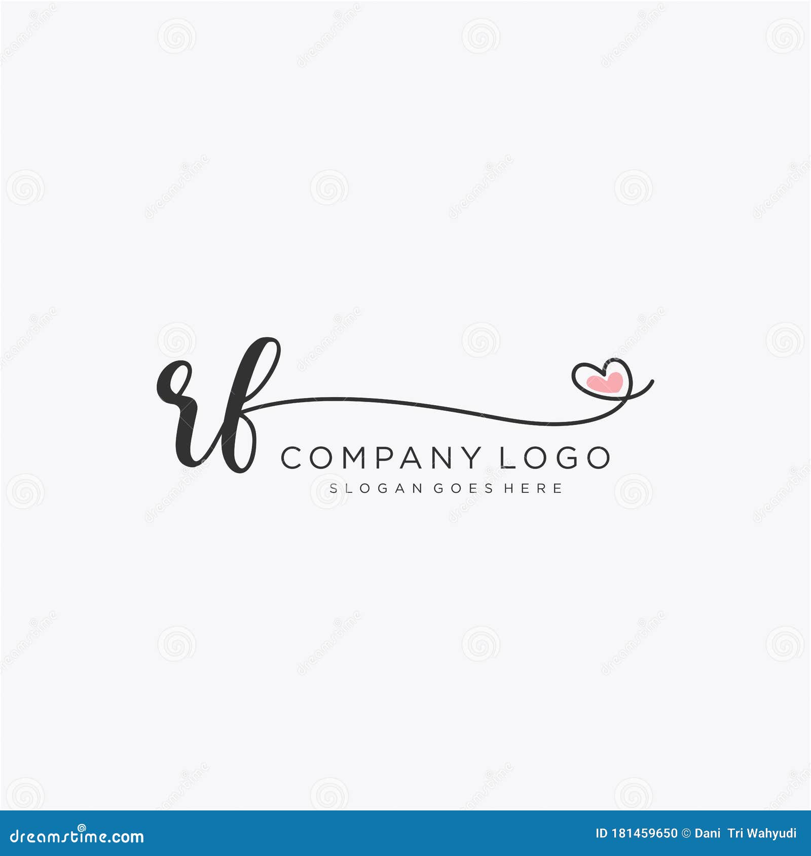 RF Initial Handwriting Logo Design Stock Vector - Illustration of ...