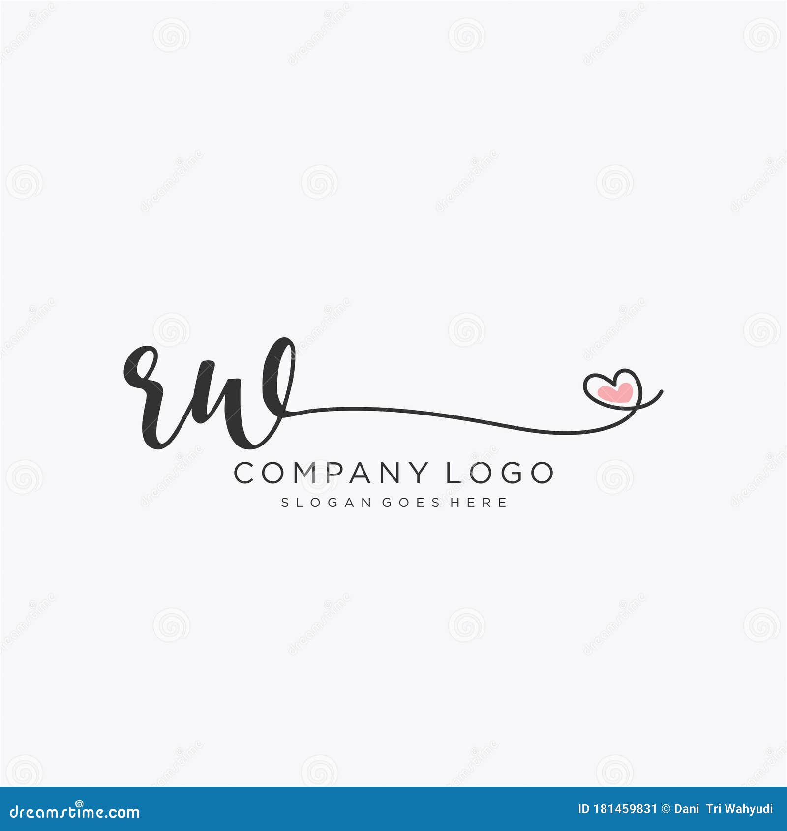 RW Initial Handwriting Logo Design Stock Vector - Illustration of brush ...
