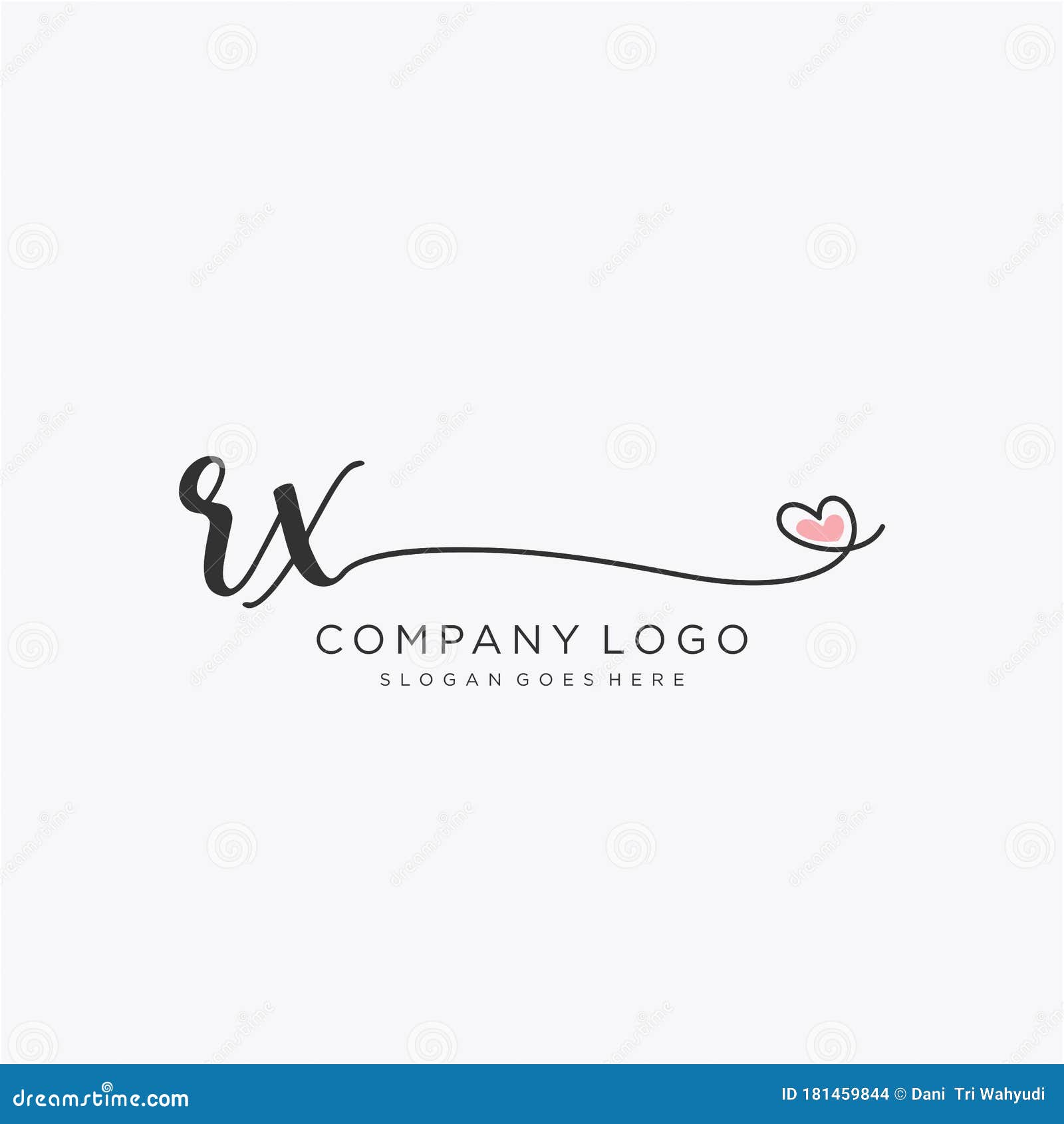 RX Initial Handwriting Logo Design Stock Vector - Illustration of ...