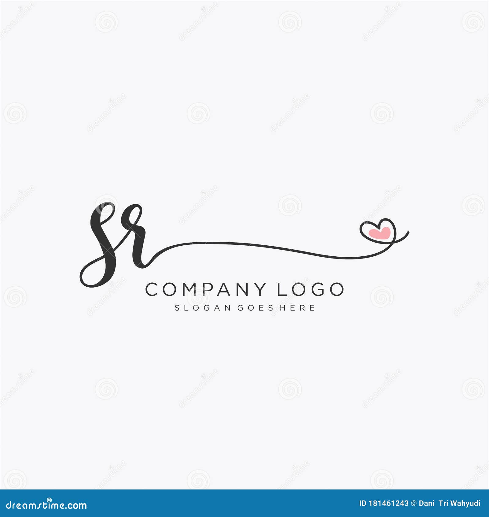 SR Initial Handwriting Logo Design Stock Vector - Illustration of ...