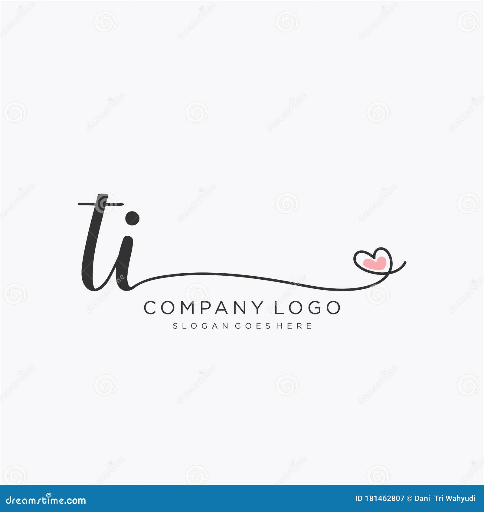 TI Initial Handwriting Logo Design Stock Vector - Illustration of ...