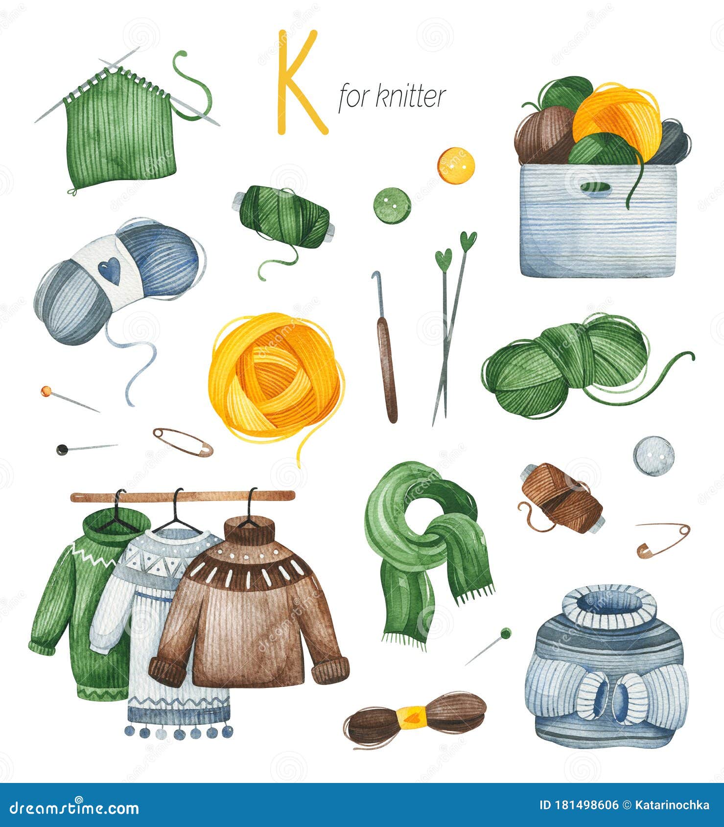 CAT KNITTER Cartoon Animal Vector Illustration Logo Set Royalty-Free ...