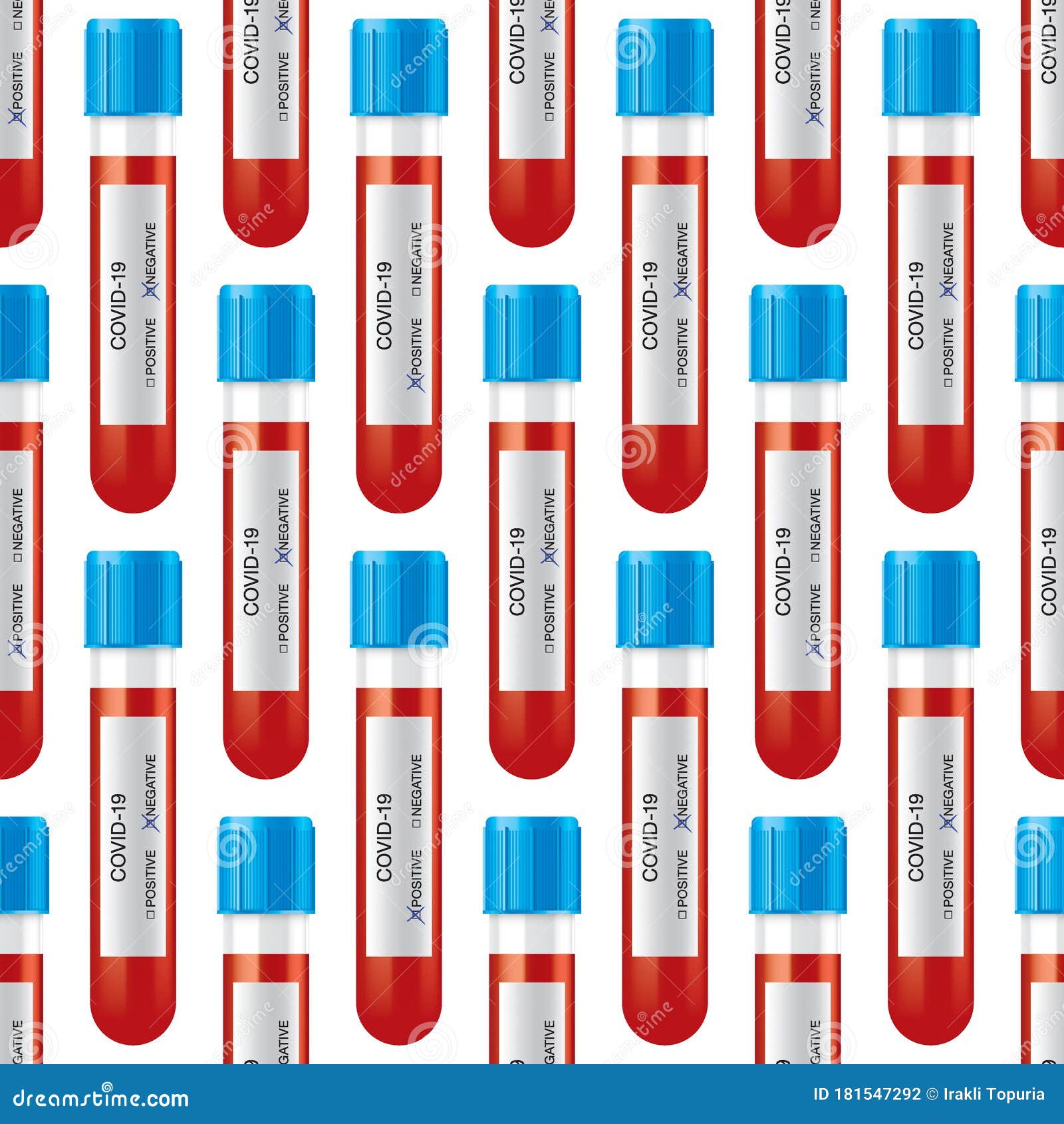 COVID-19 Blood Tubes Seamless Vector Pattern. Stock Vector ...