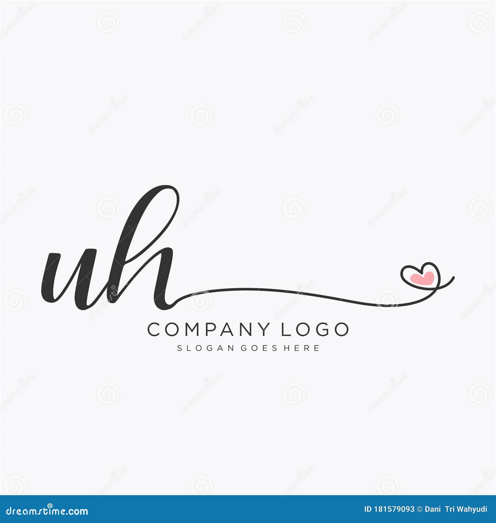 UH Initial Handwriting Logo Design Stock Vector - Illustration of ...