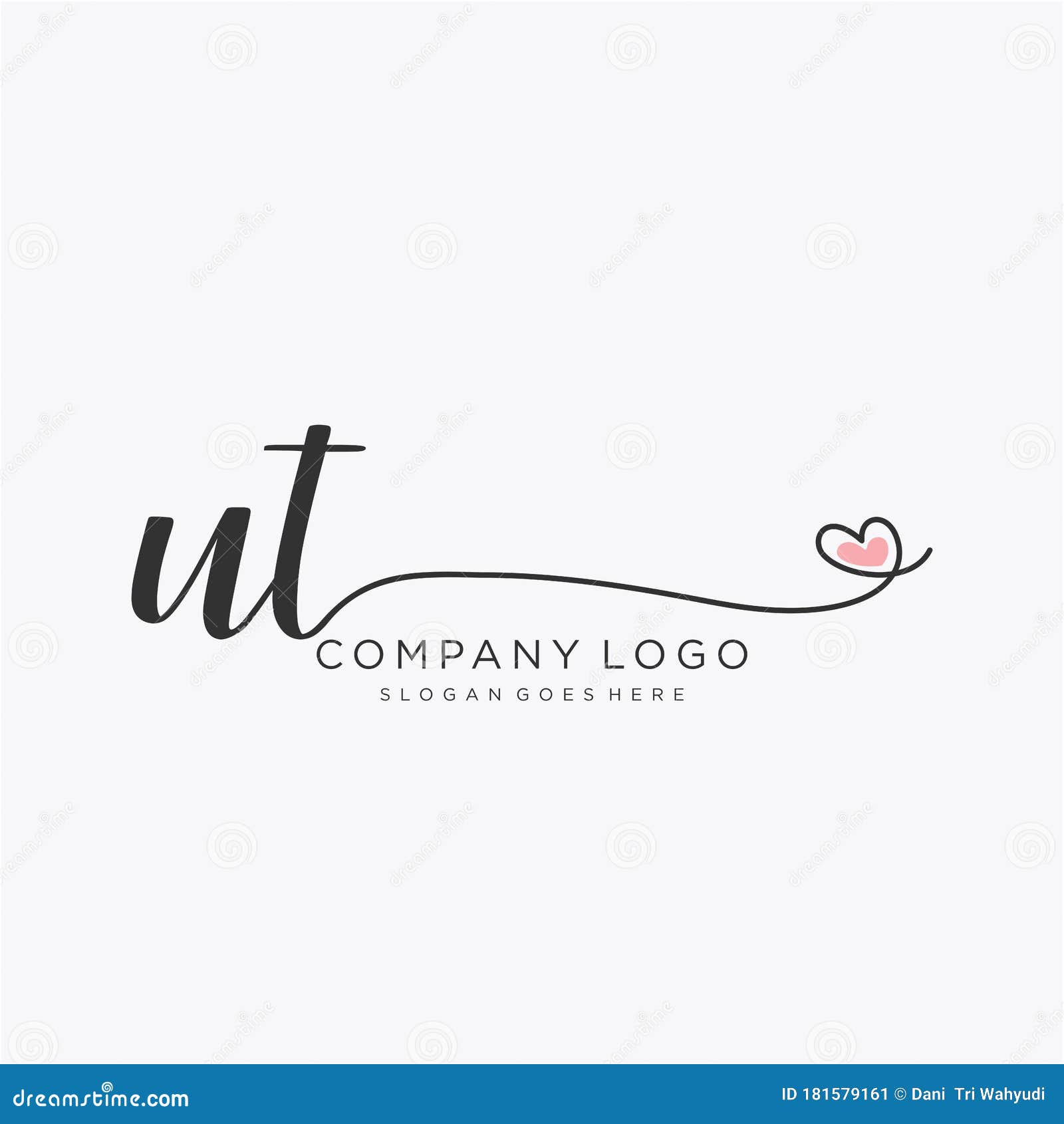 UT Initial Handwriting Logo Design Stock Vector - Illustration of ...