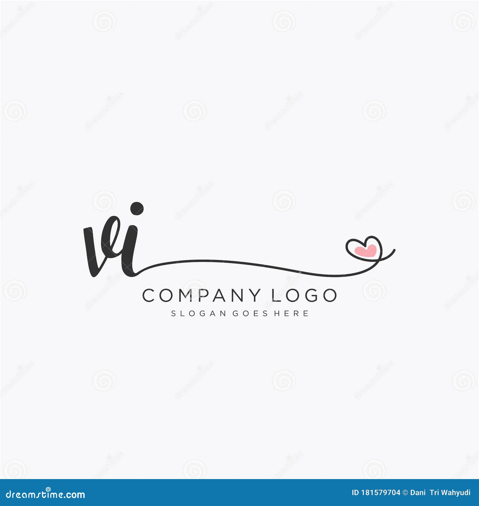 VI Initial Handwriting Logo Design Stock Vector - Illustration of ...