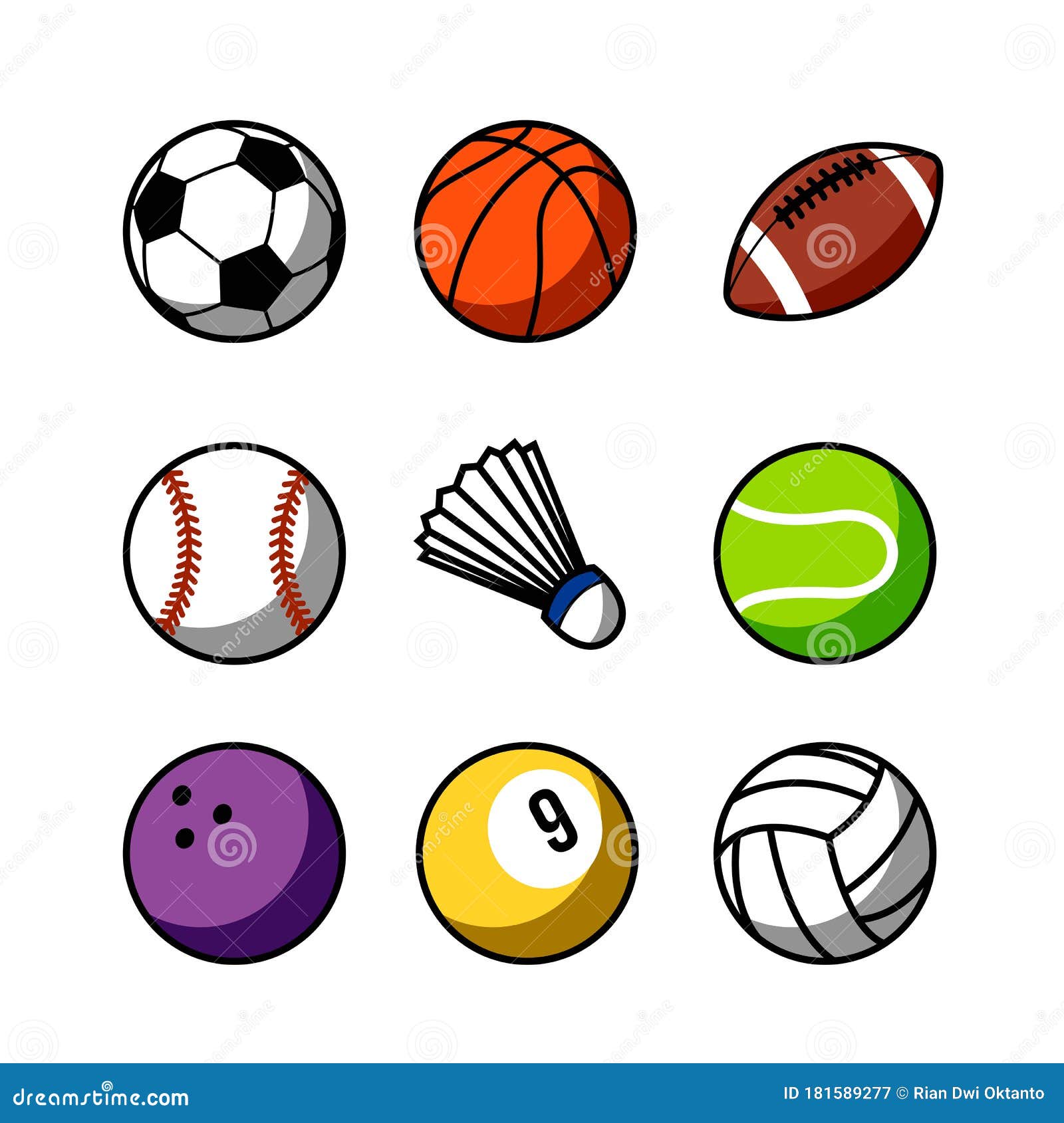 Ball Set for Logo and Icon Design Stock Vector - Illustration of ...