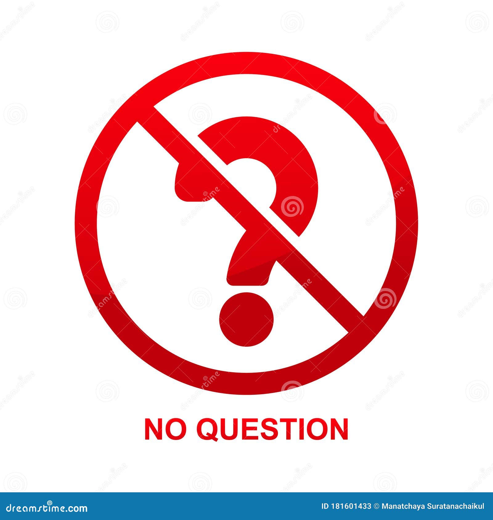 No Question Sign Isolated on White Background Stock Vector ...
