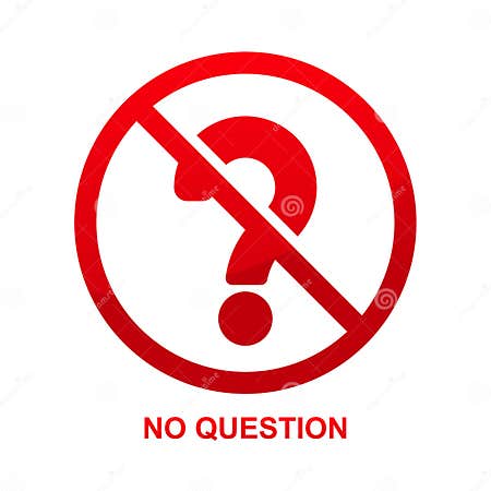No Question Sign Isolated on White Background Stock Vector ...