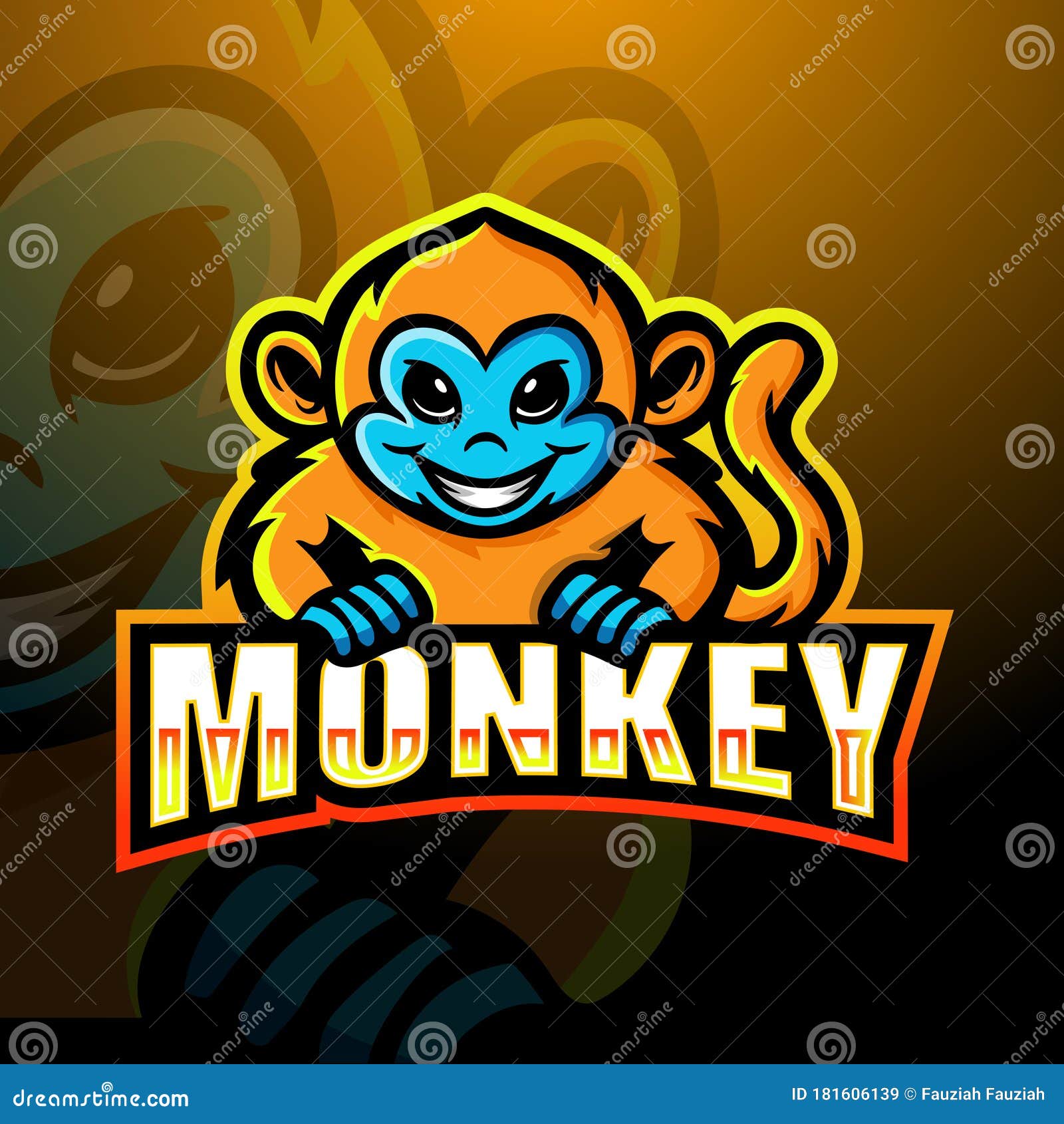 Monkey Mascot Logo Design Vector With Modern Illustration Concept Style ...