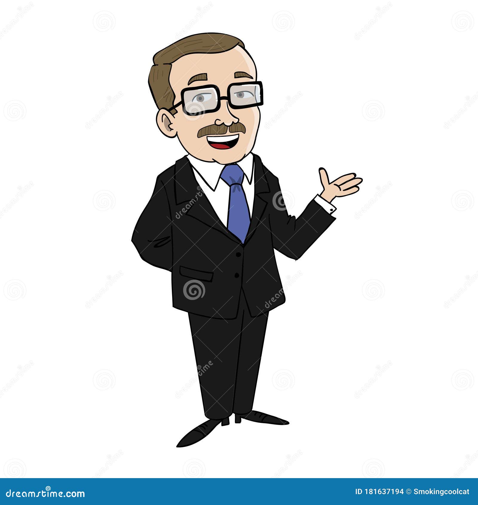 Man in Suit and Tie Explaining Something Stock Vector - Illustration of ...
