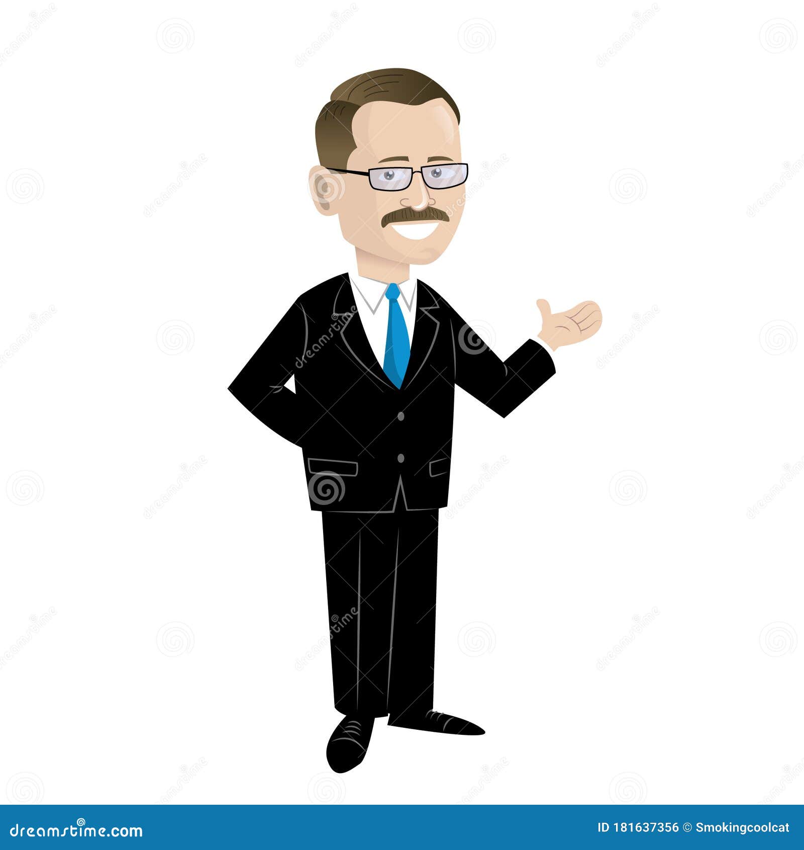 Man in Suit and Tie Explaining Something Stock Vector - Illustration of ...