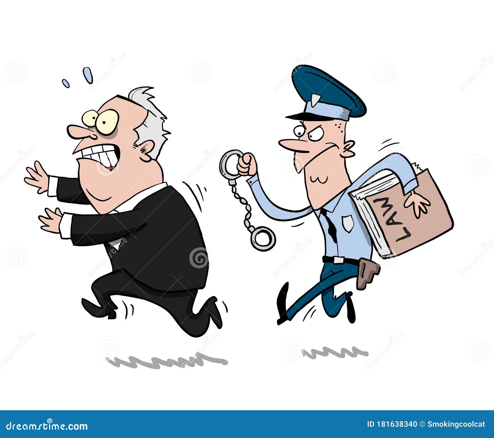 Policeman Catching Corrupt Politician and Sending Him To Jail Stock ...