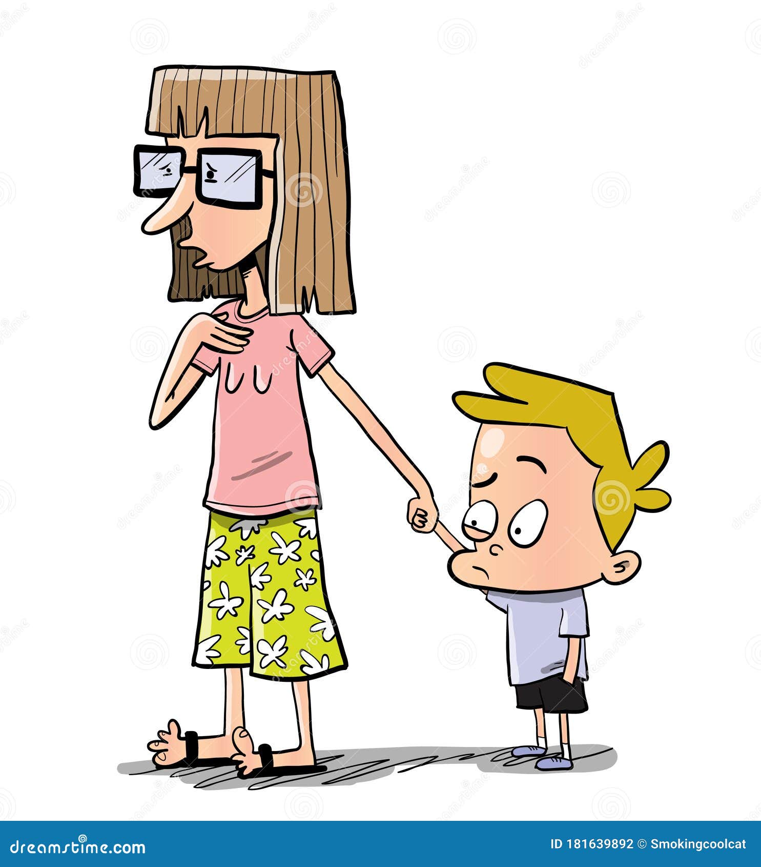 Mother Holding Her Child Explaining Something Stock Illustration ...