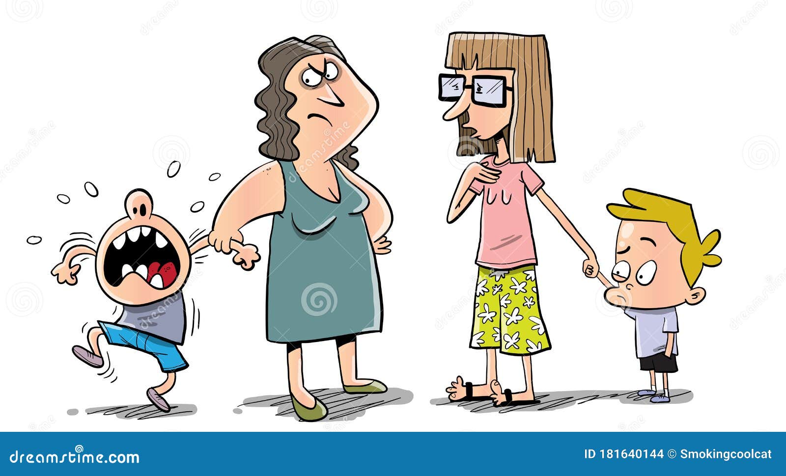 Children Behaviour Flat Background Cartoon Vector | CartoonDealer.com ...