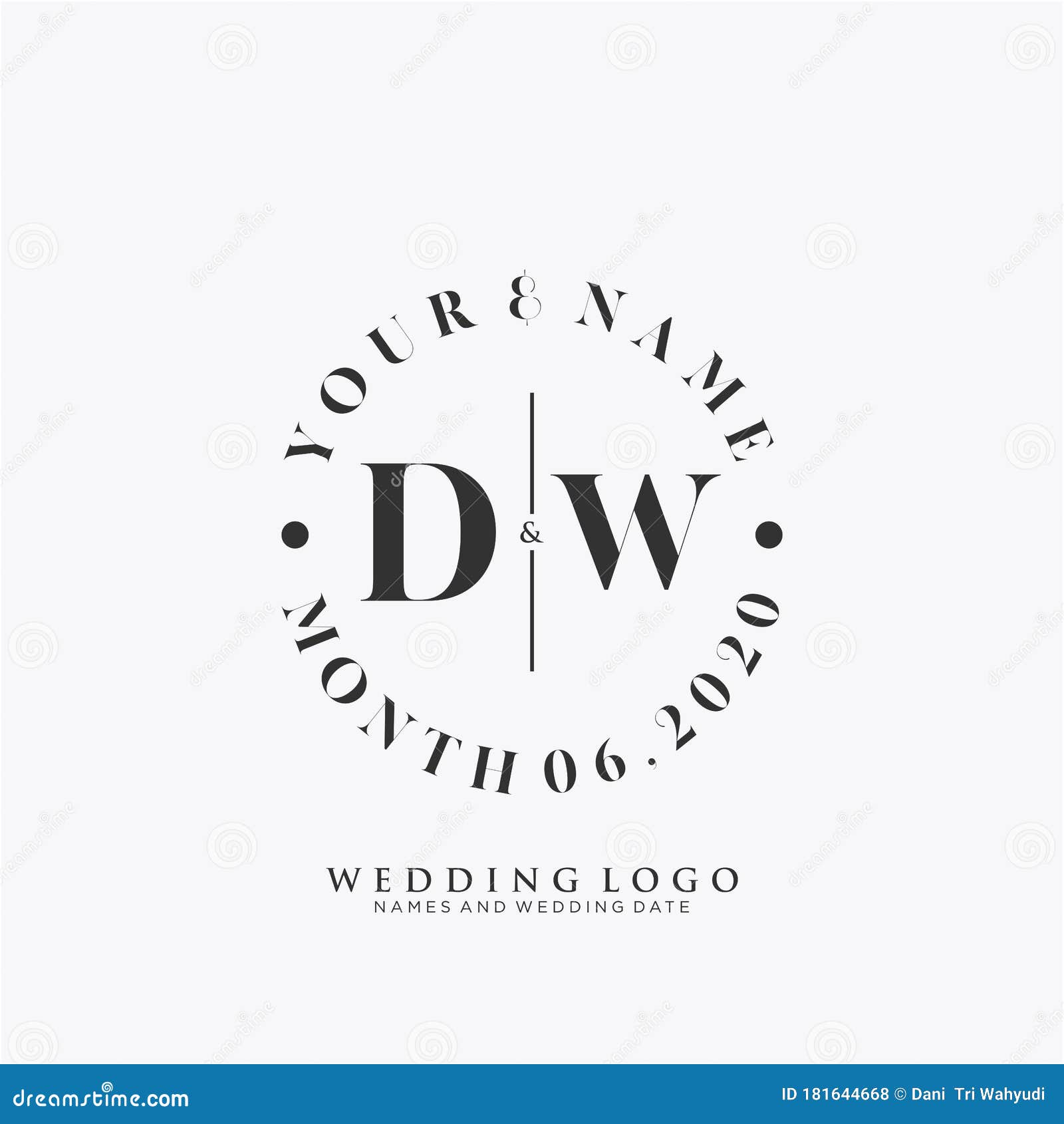 DW Initial Beauty Monogram and Elegant Stock Vector - Illustration of ...