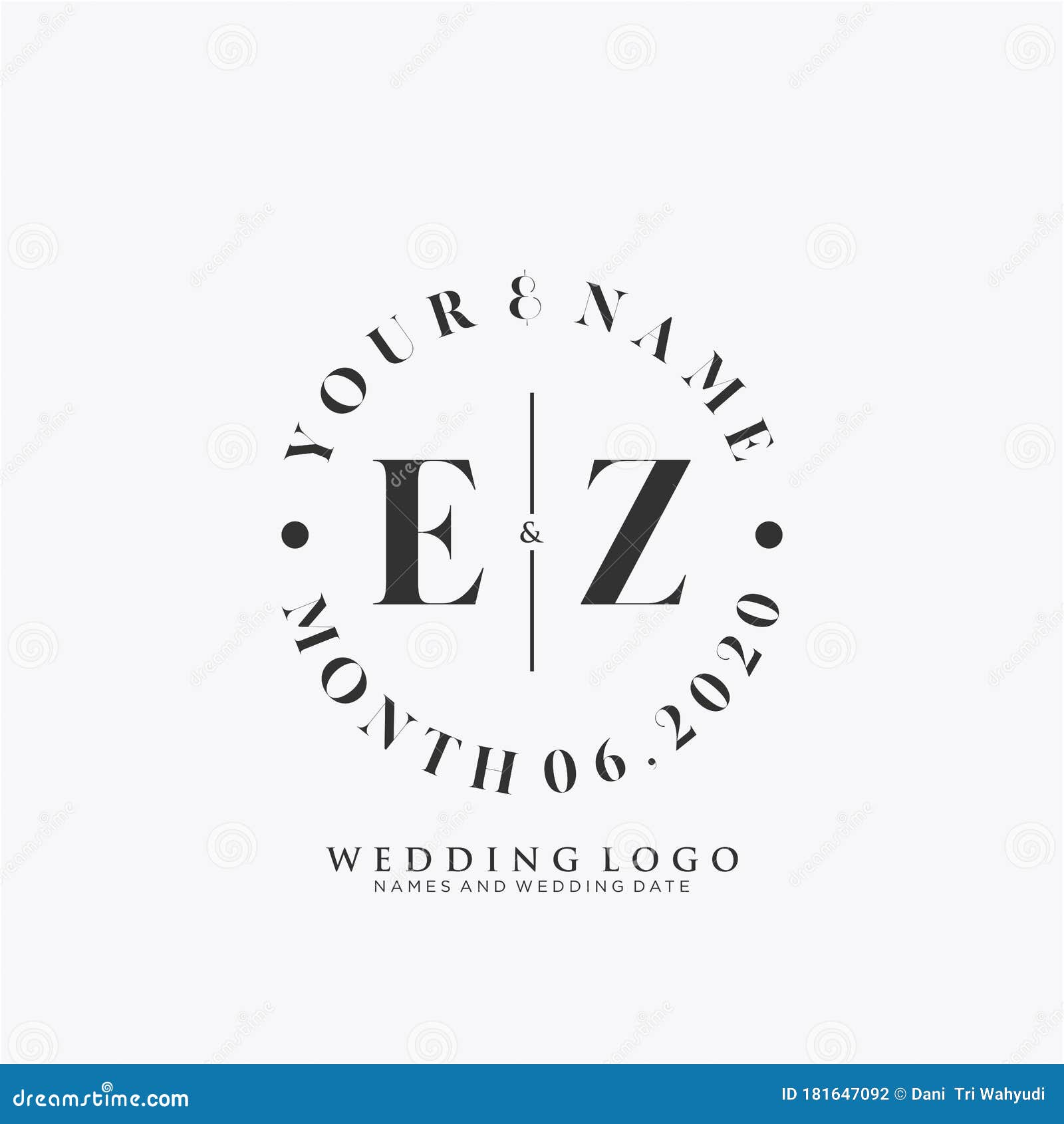 EZ Initial Beauty Monogram and Elegant Stock Vector - Illustration of ...