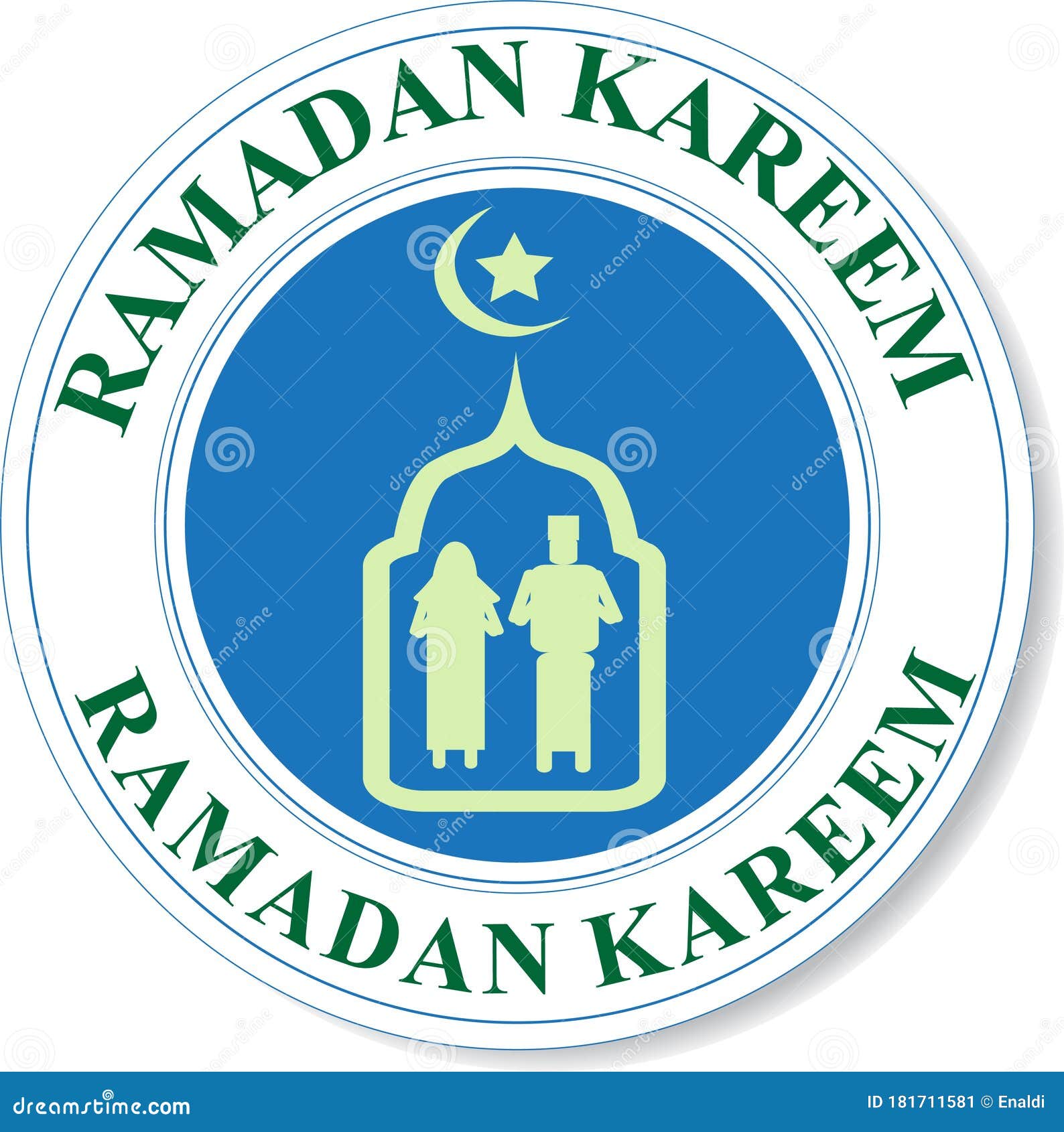 Ramadan Kareem Rubber Stamp and Sticker Stock Vector - Illustration of ...